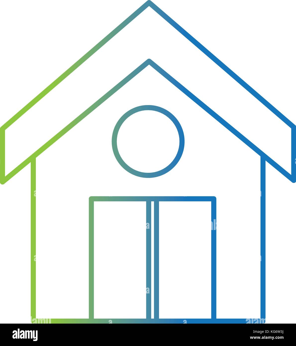 line clean house with roof and door design vector illustration Stock ...
