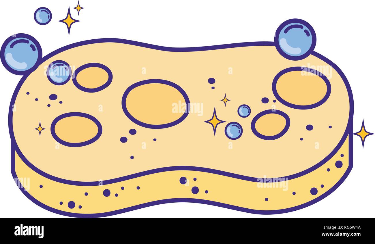 scouring pad equipment to clean house vector illustration Stock Vector ...