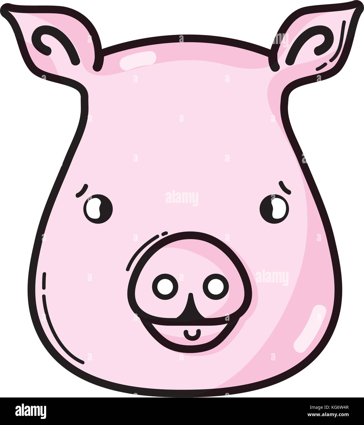 cute pig head wild animal vector illustration Stock Vector Image & Art ...