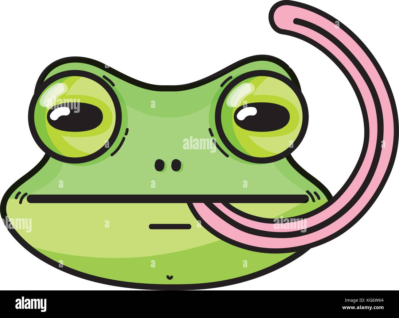 cute flog wild animal with tongue out vector illustration Stock Vector ...
