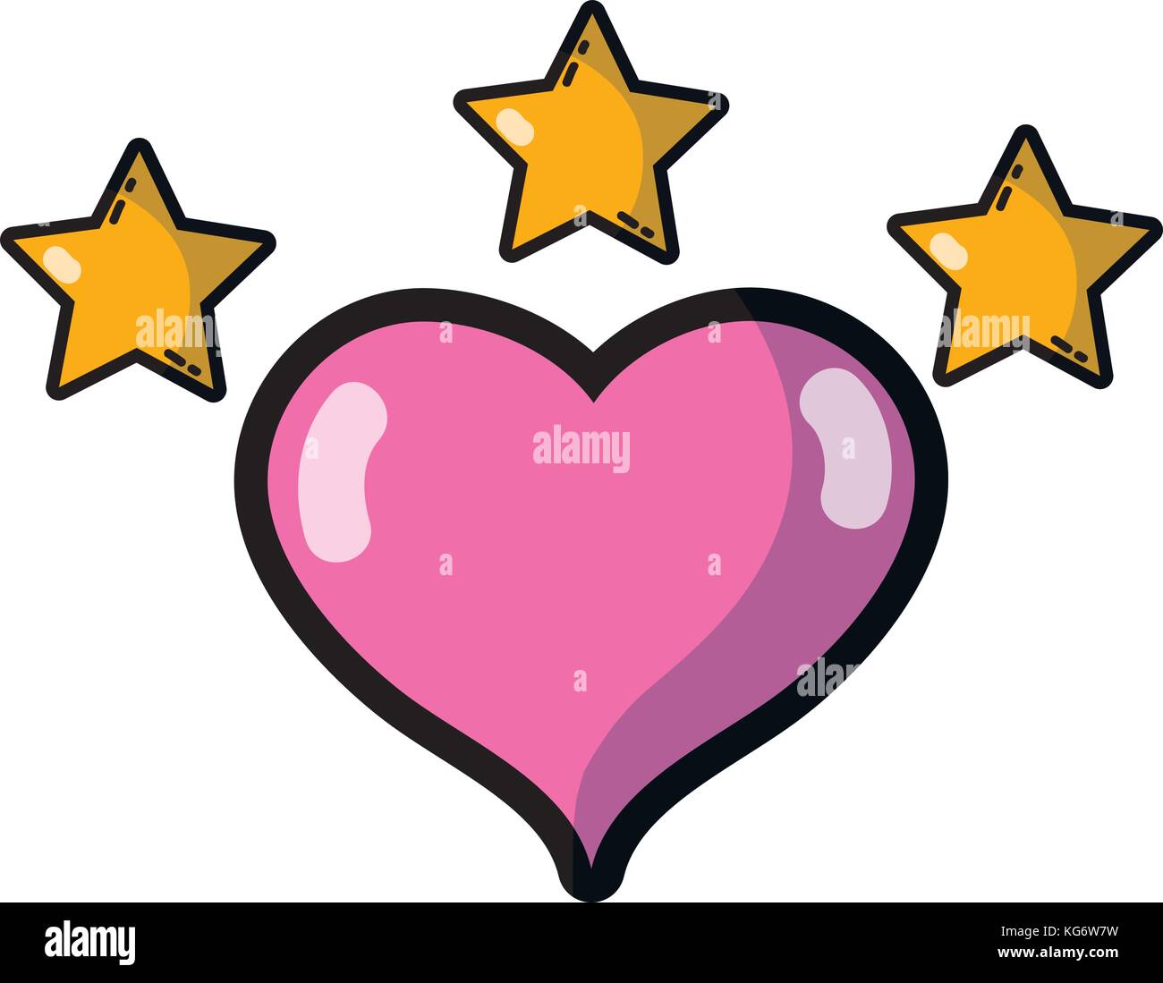 heart to love sign with stars shining in the sky vector illustration ...