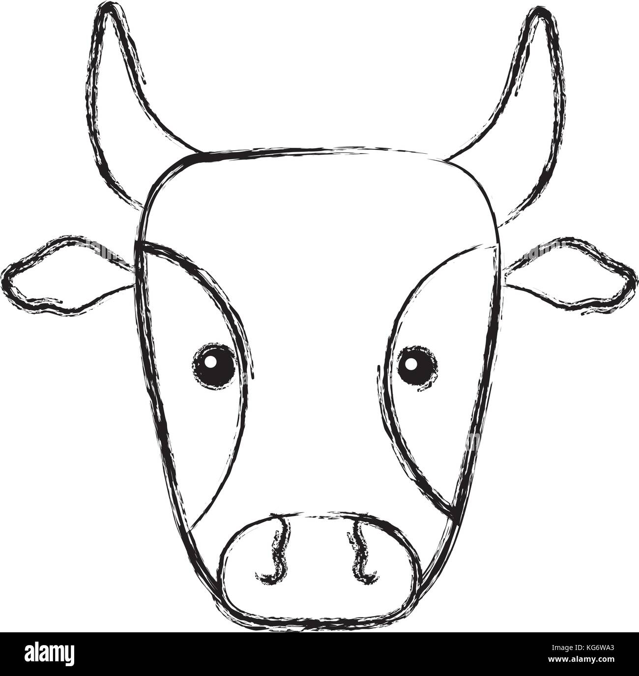 figure cute cow head farm animal vector illustration Stock Vector Image ...