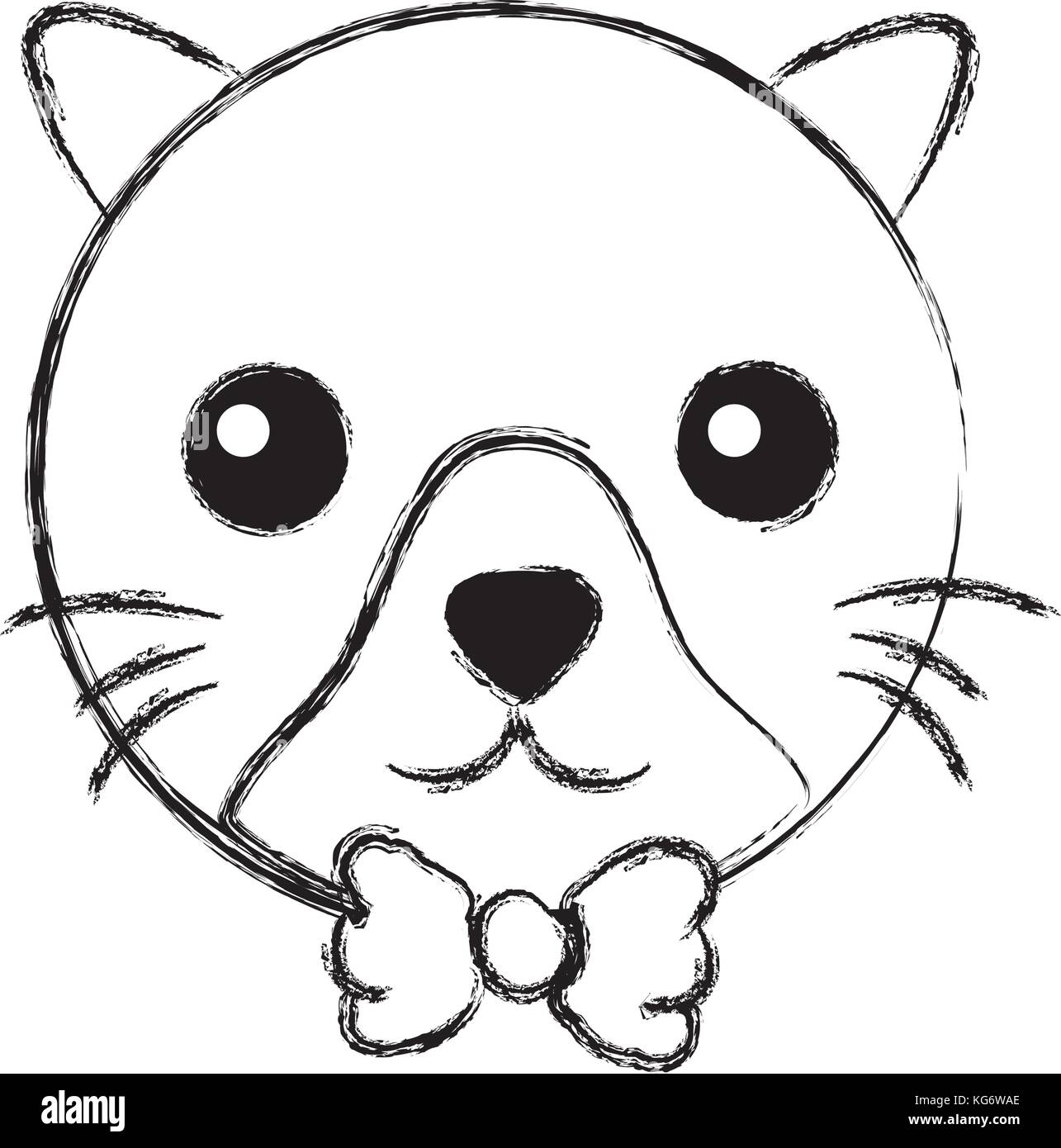 figure cute cat head pet animal vector illustration Stock Vector Image ...