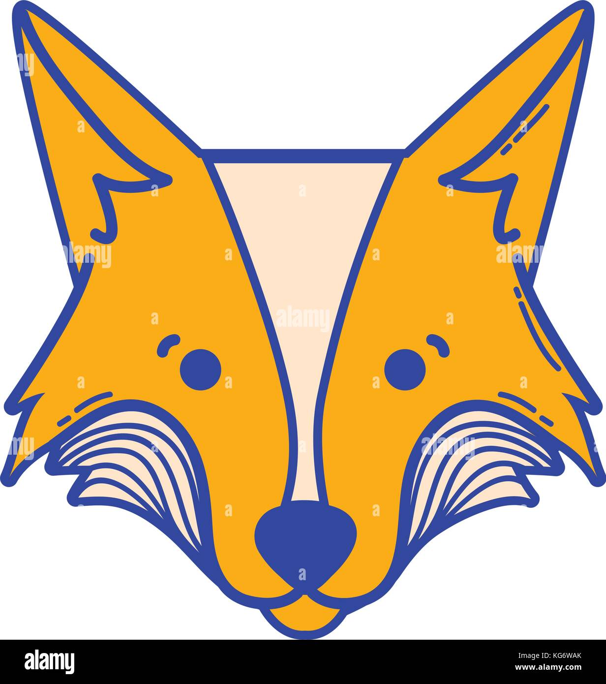 cute fox head wild animal vector illustration Stock Vector Image & Art ...