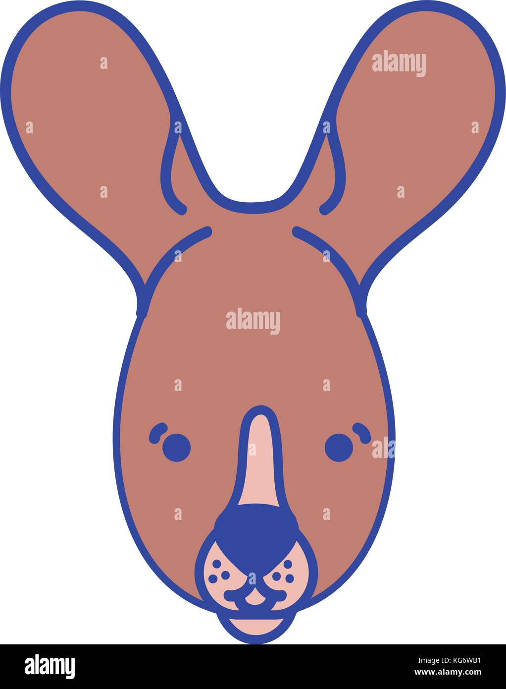 cute rabbit head wild animal vector illustration Stock Vector Image ...