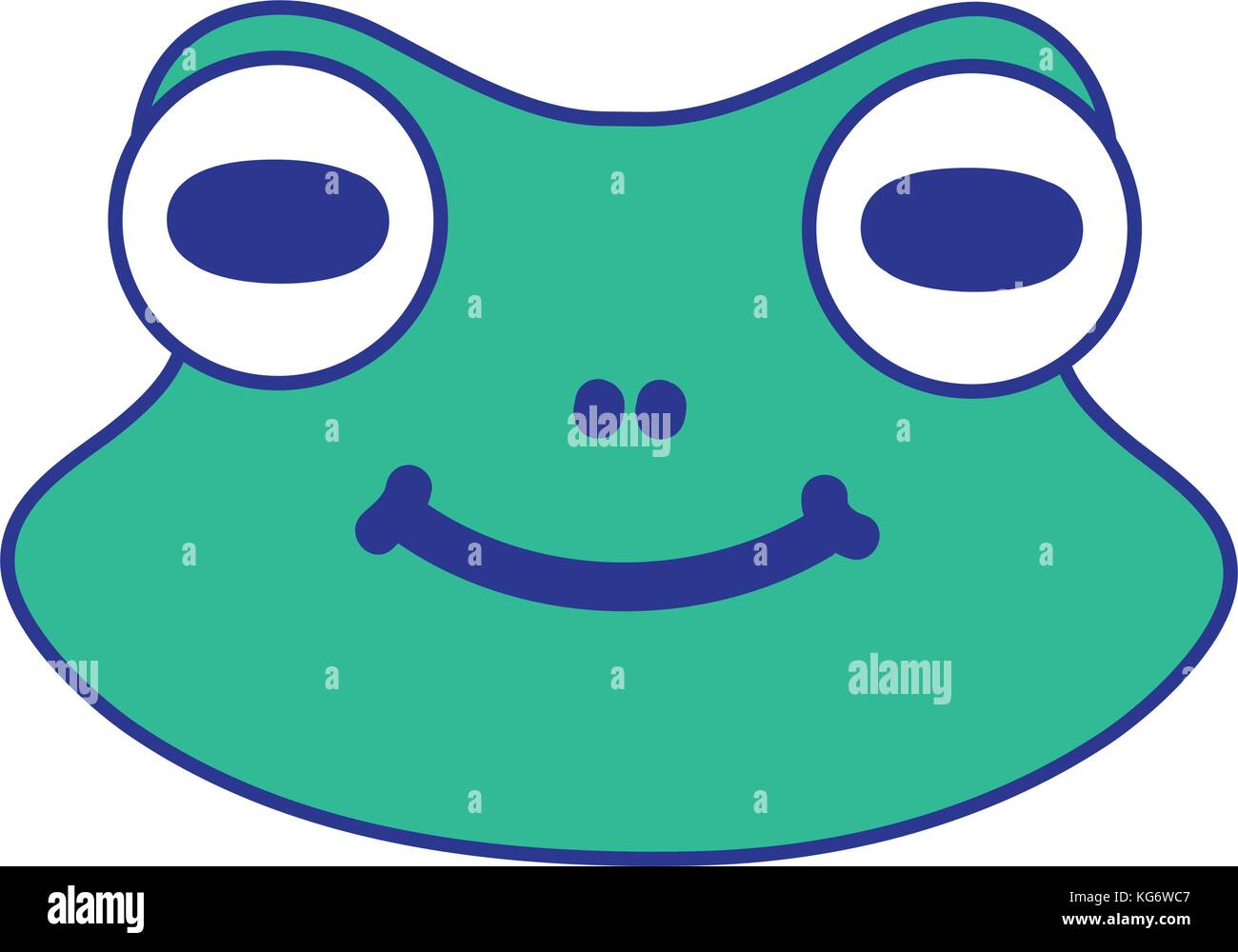 cute frog head wild animal vector illustration Stock Vector Image & Art ...