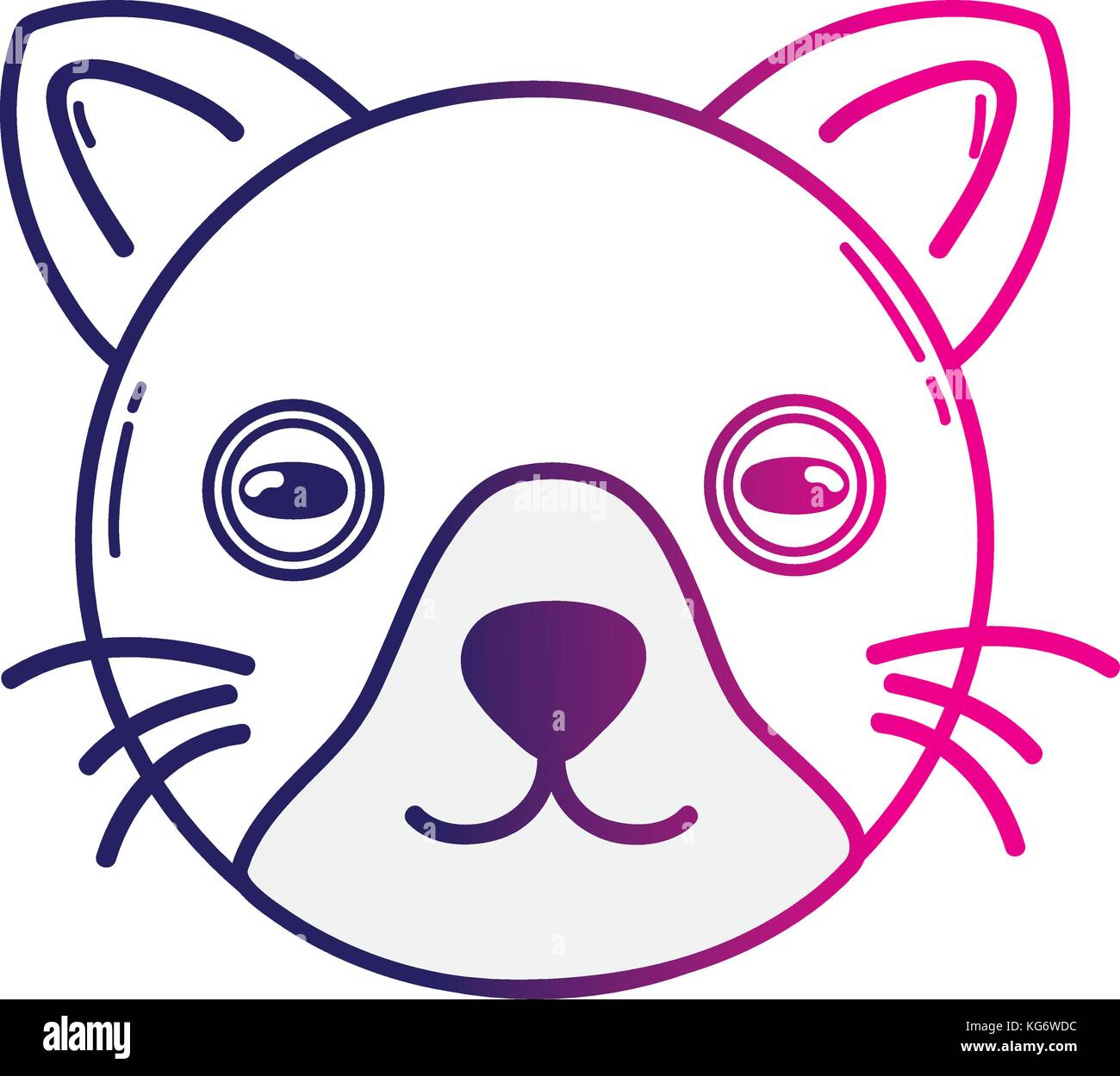 line cute cat head pet animal vector illustration Stock Vector Image ...
