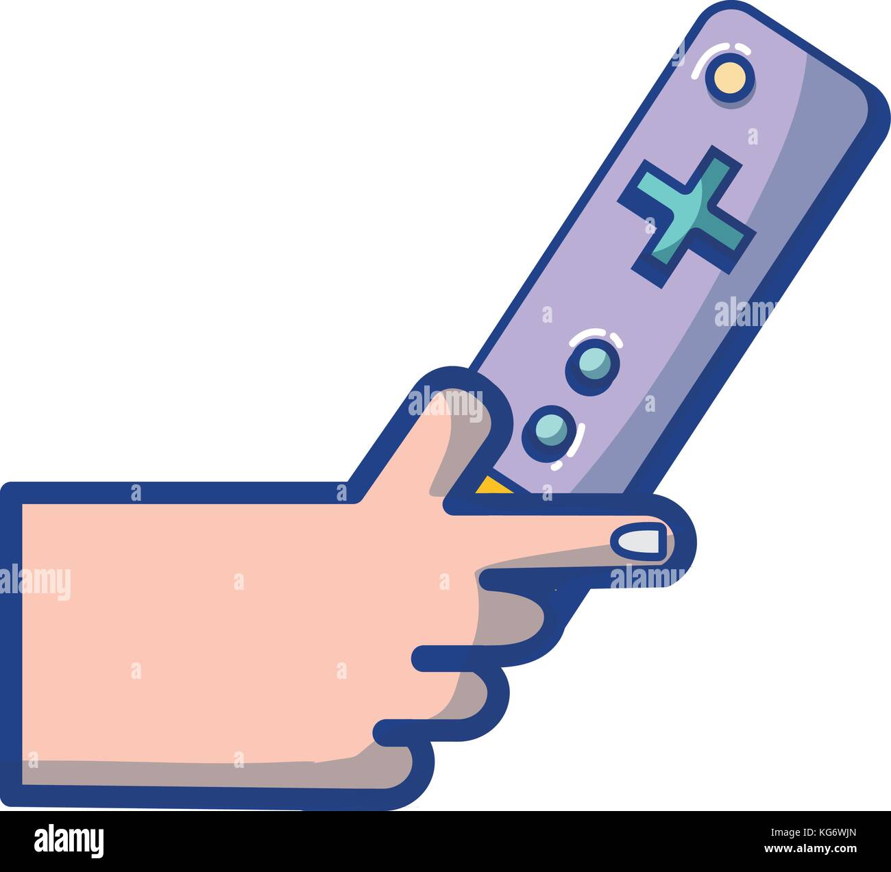 hand with controller object to video game vector illustration Stock ...