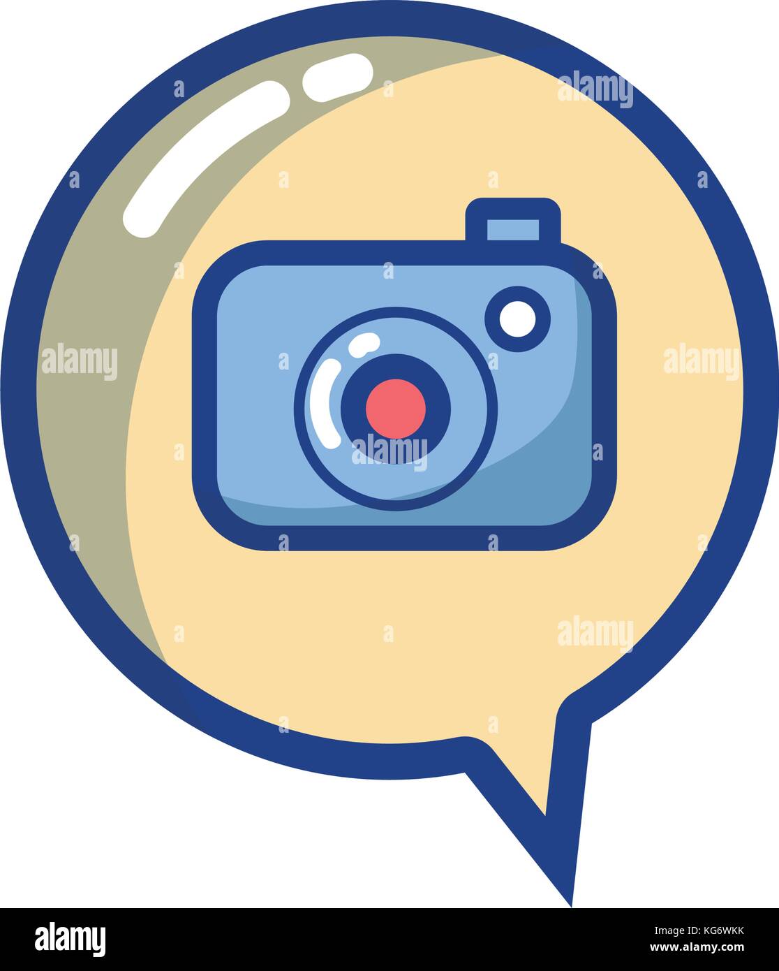 digital camera technology inside chat bubble vector illustration Stock ...