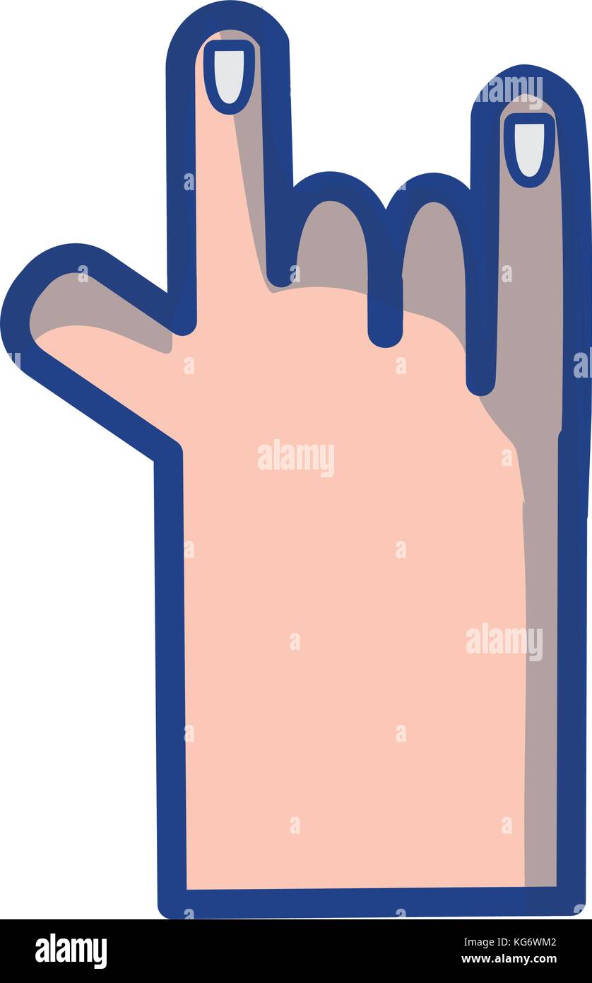 hand with finger sign and nails design vector illustration Stock Vector ...