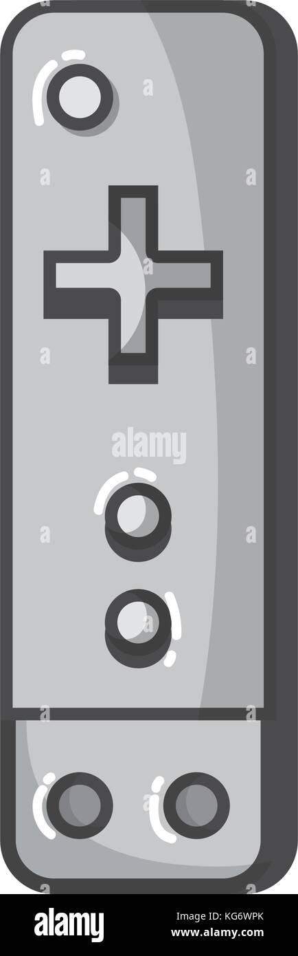 grayscale controller object to video game console vector illustration ...