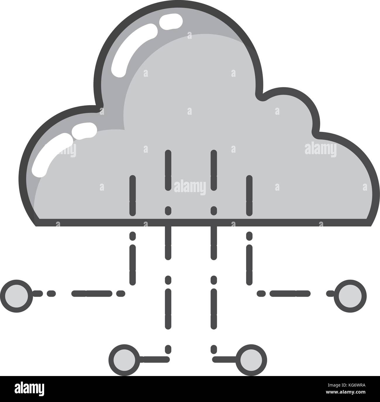 grayscale cloud data with circuits to connection server vector ...