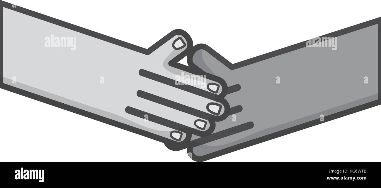 grayscale humans shaking hands with fingers and nails vector ...