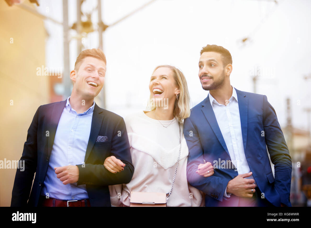 Group three men one woman hi-res stock photography and images - Alamy