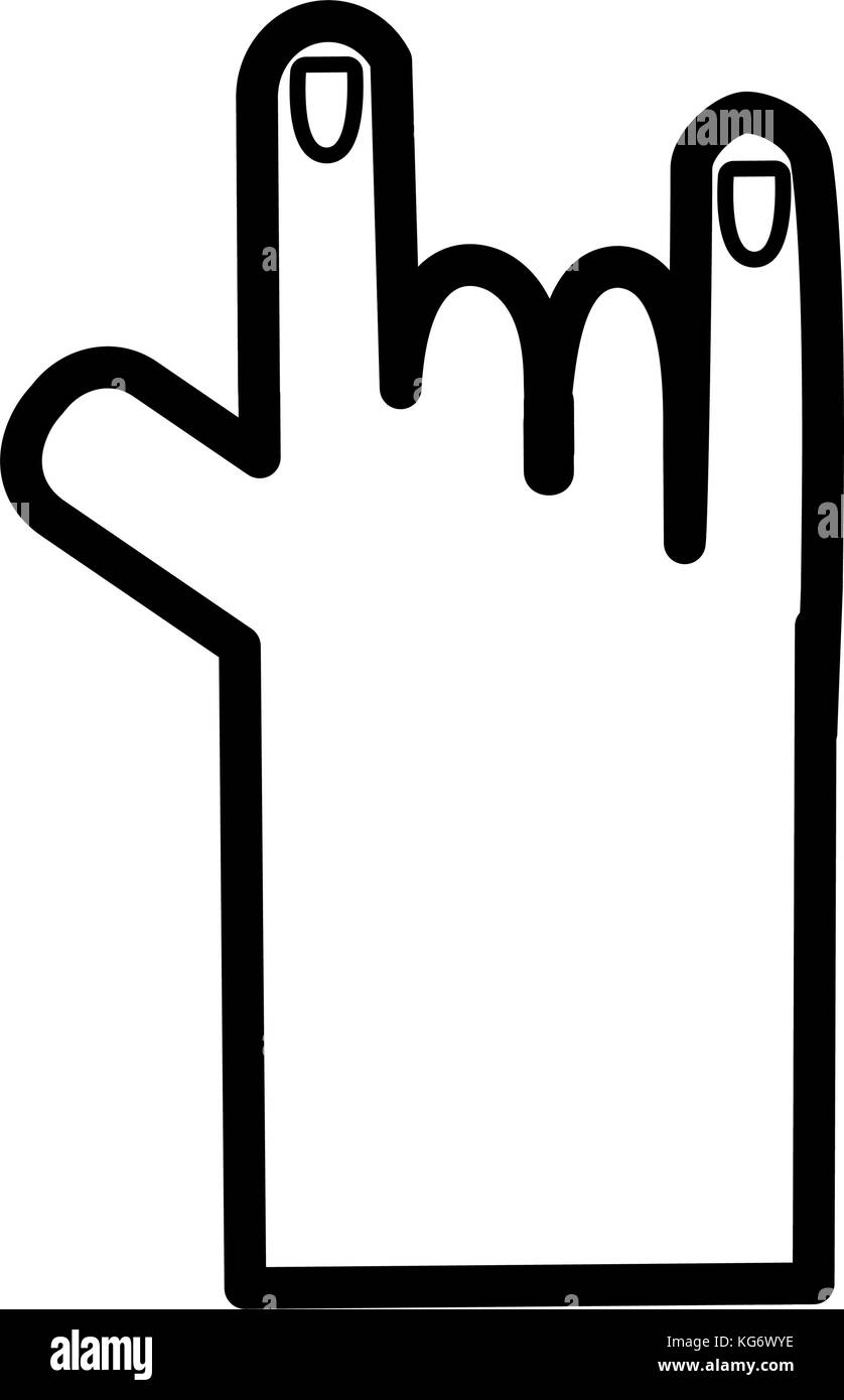 line hand with finger sign and nails design vector illustration Stock ...