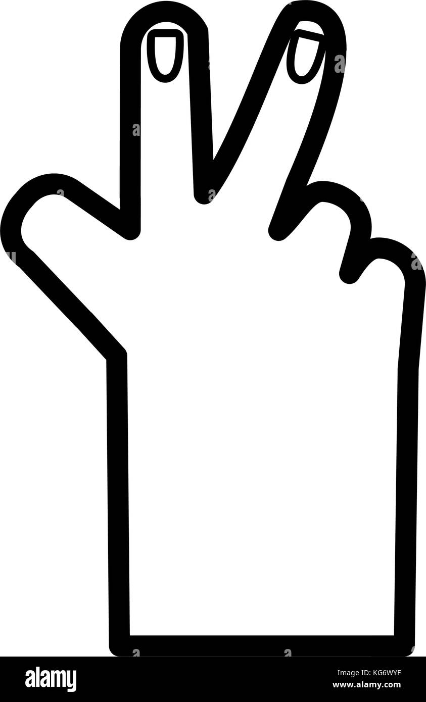 line hand with finger sign and nails design vector illustration Stock ...