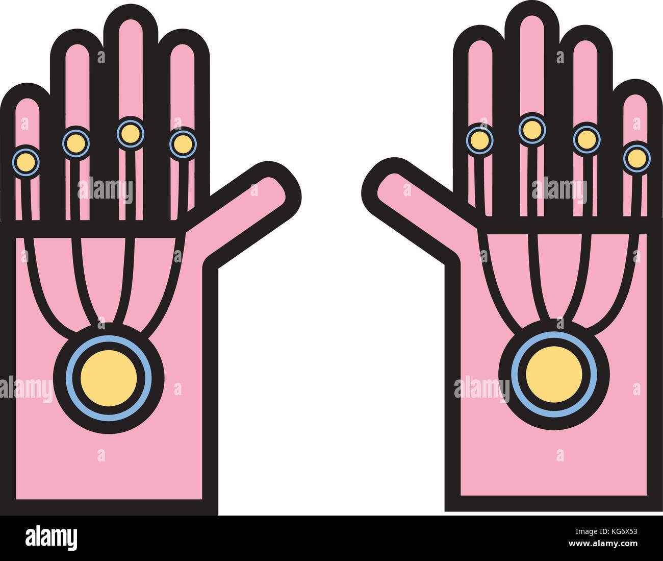 hands virtual reality inside video game vector illustration Stock ...