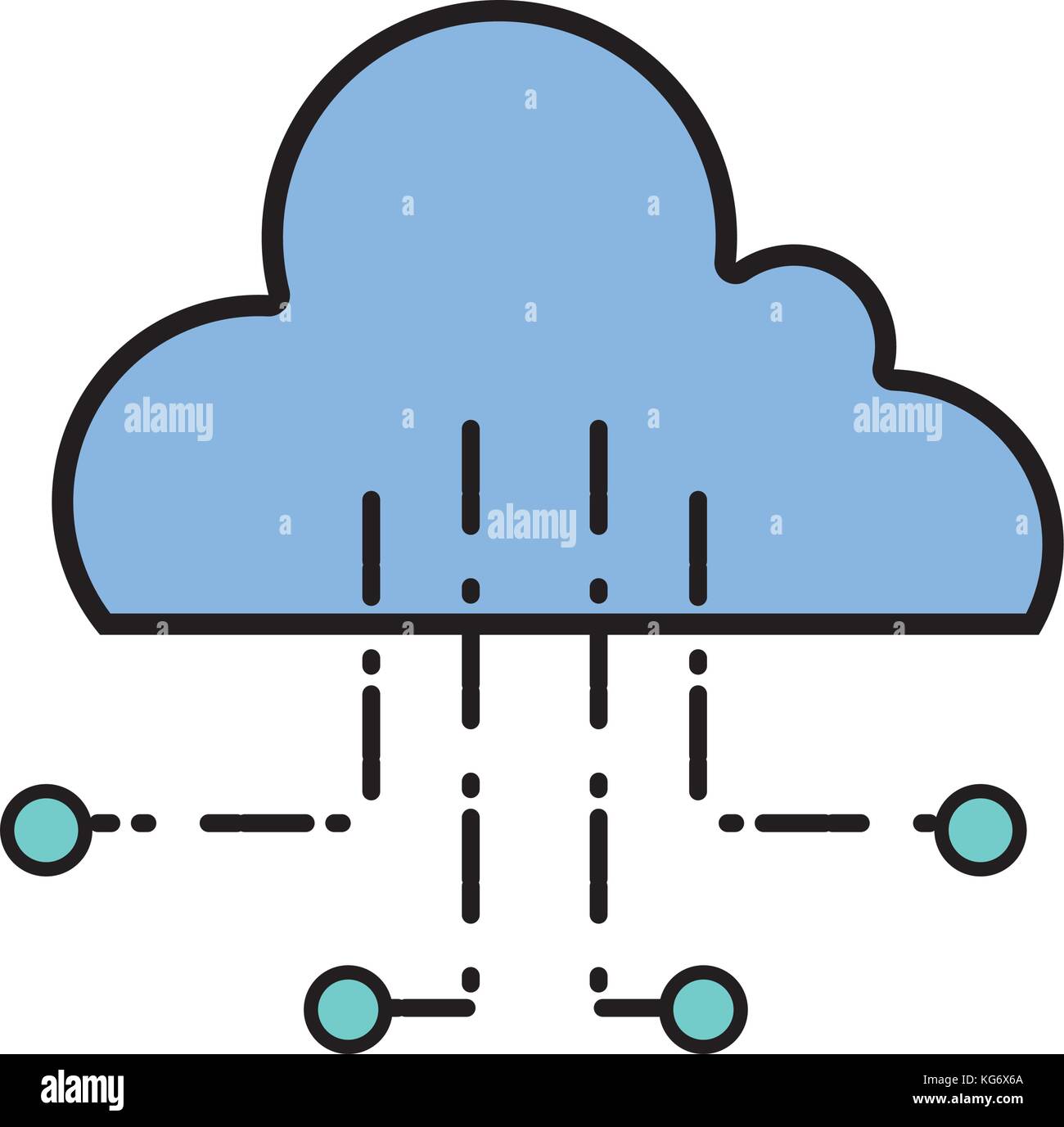 cloud data with circuits to connection server vector illustration Stock ...