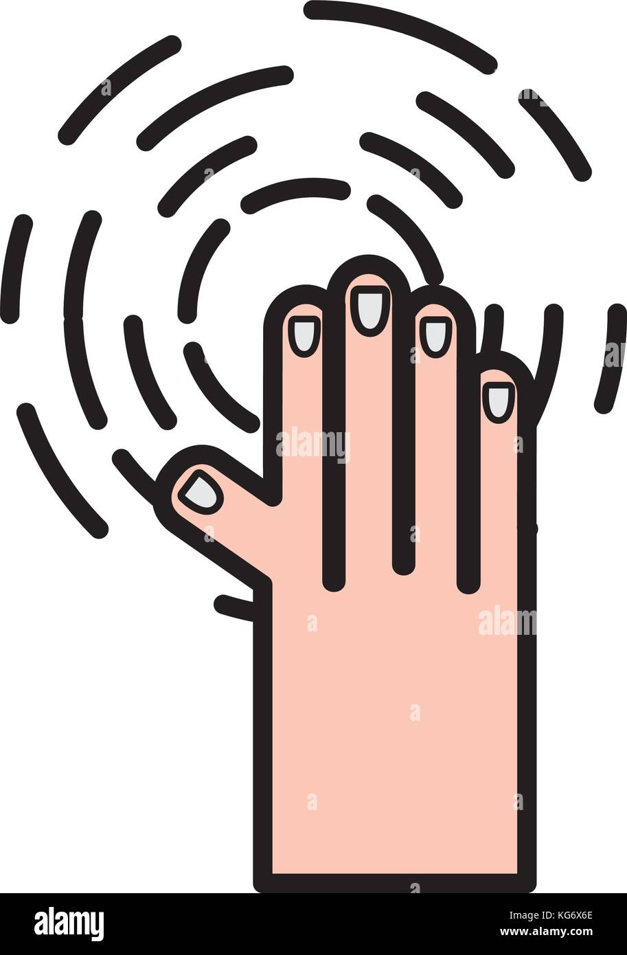 hand connecting to virtual reality technology vector illustration Stock ...