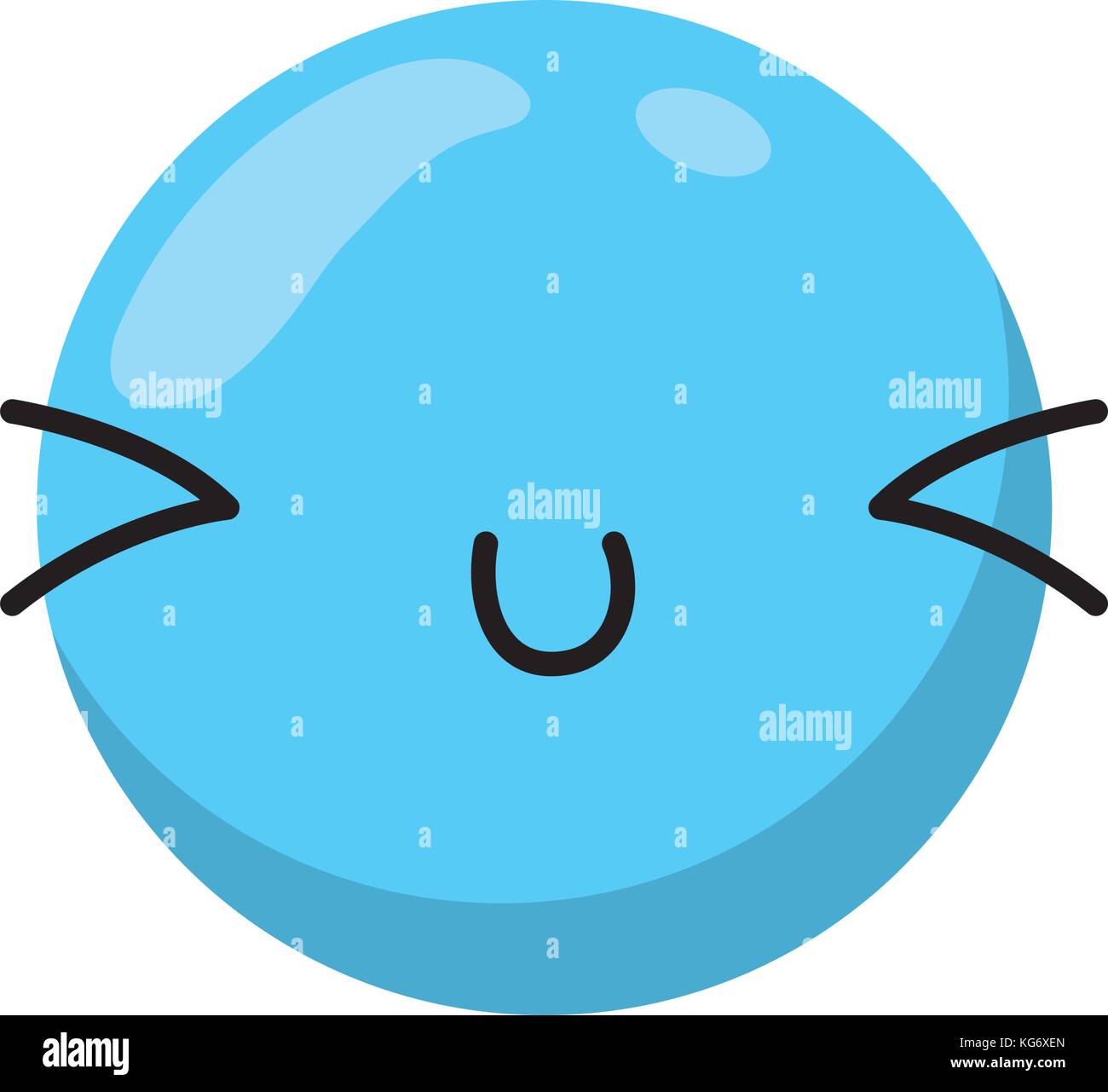 Blue cartoon face emoticon caricature and character theme Isolated ...