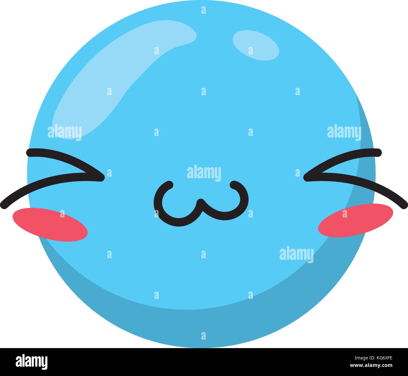 Blue cartoon face emoticon caricature and character theme Isolated ...