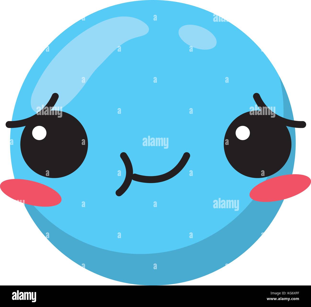 Blue cartoon face emoticon caricature and character theme Isolated ...