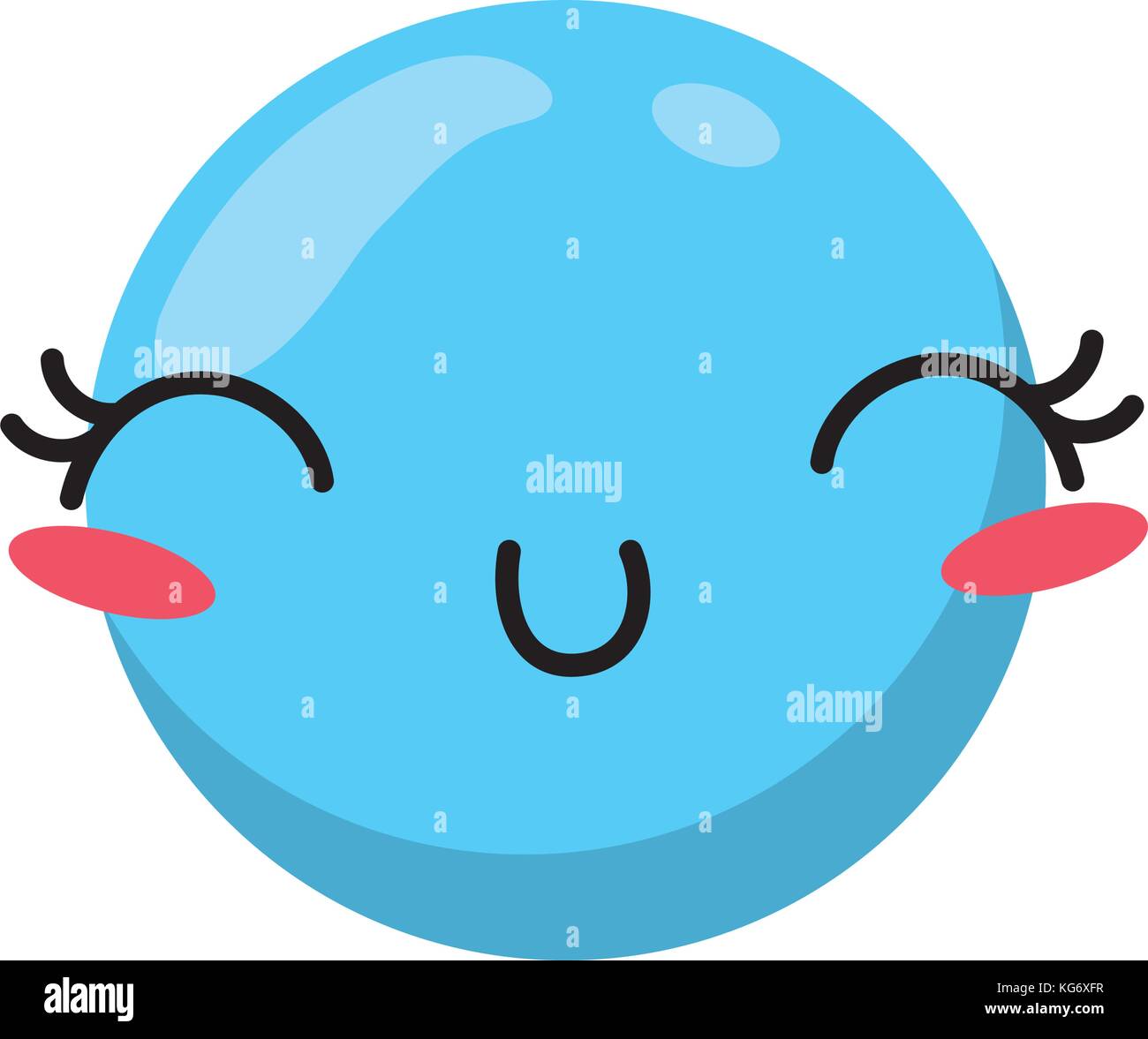 Blue cartoon face emoticon caricature and character theme Isolated ...