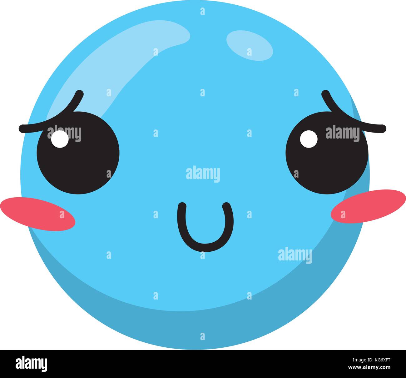 Blue cartoon face emoticon caricature and character theme Isolated ...