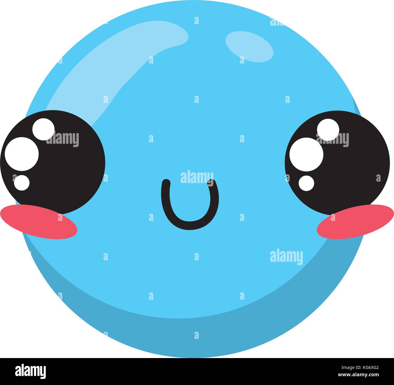 Blue cartoon face emoticon caricature and character theme Isolated ...