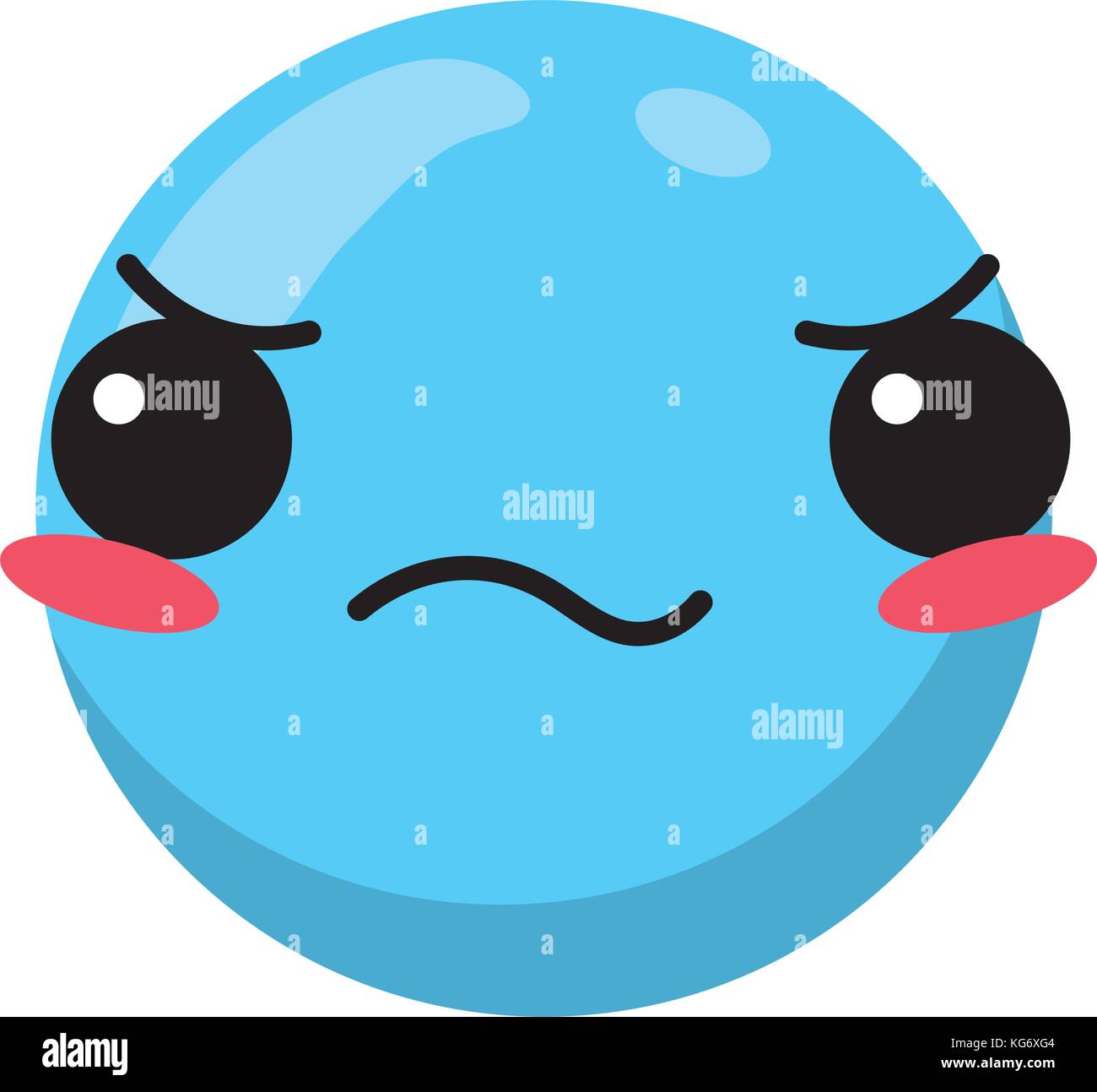 Blue cartoon face emoticon caricature and character theme Isolated ...