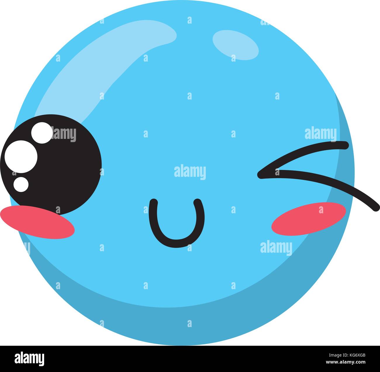 Blue cartoon face emoticon caricature and character theme Isolated ...