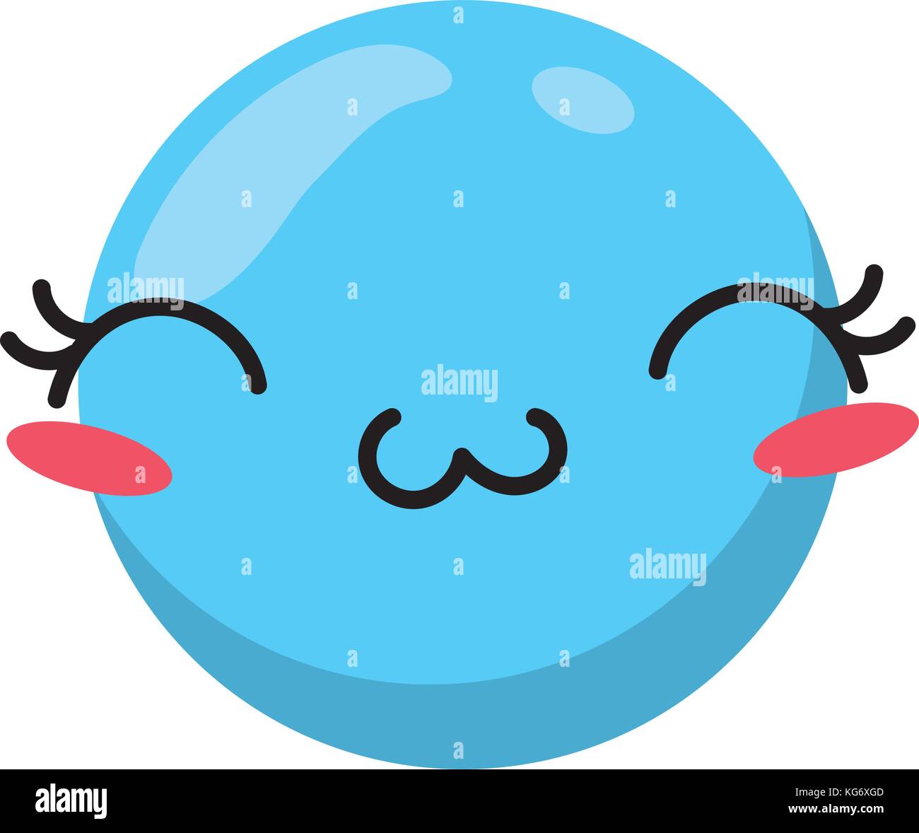Blue cartoon face emoticon caricature and character theme Isolated ...