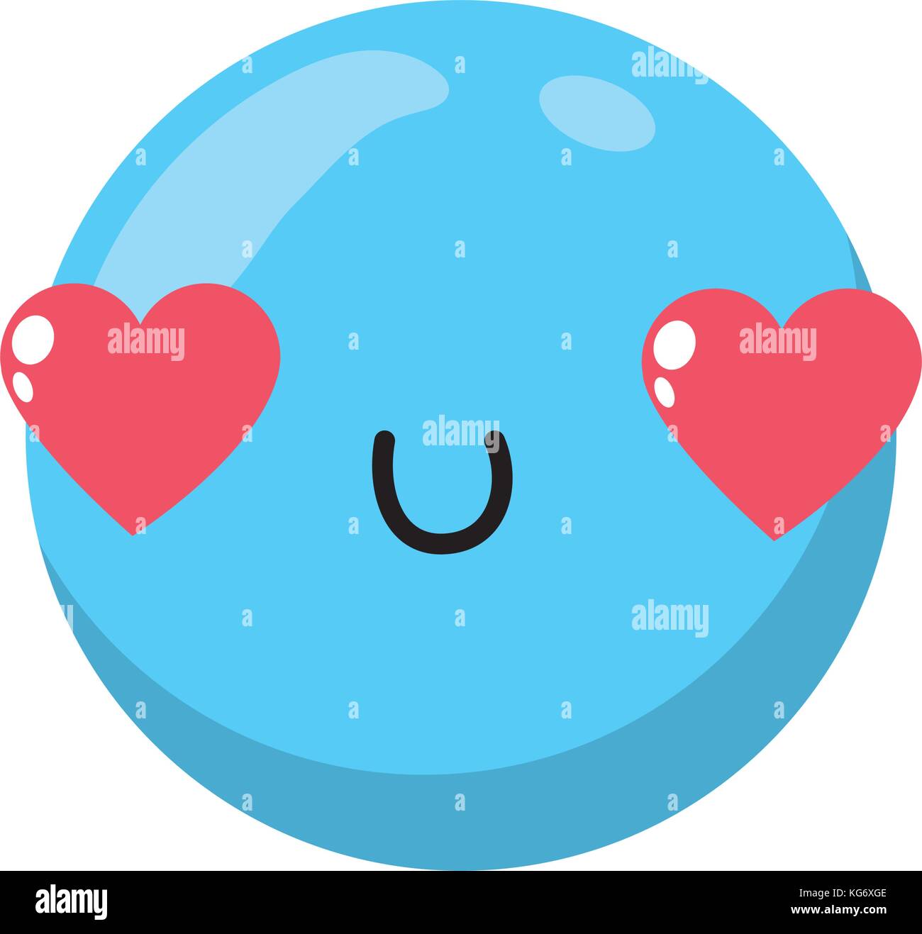Blue cartoon face emoticon caricature and character theme Isolated ...