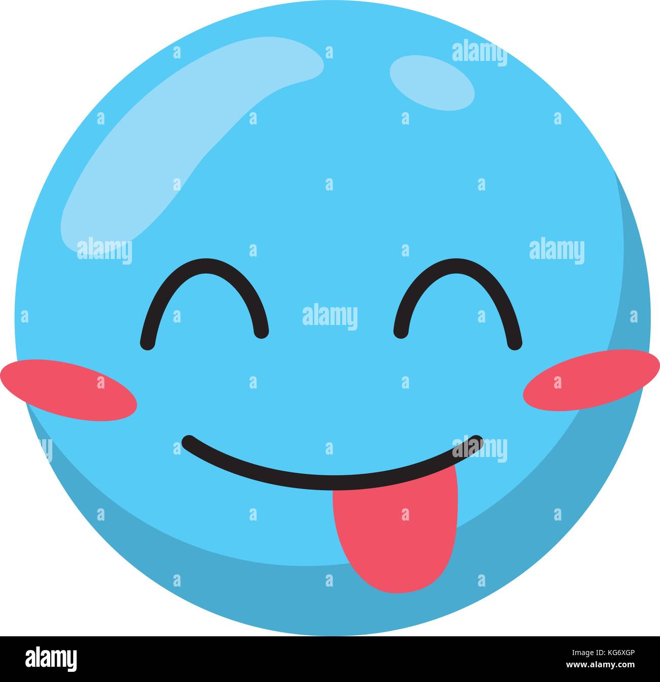 Blue cartoon face emoticon caricature and character theme Isolated ...