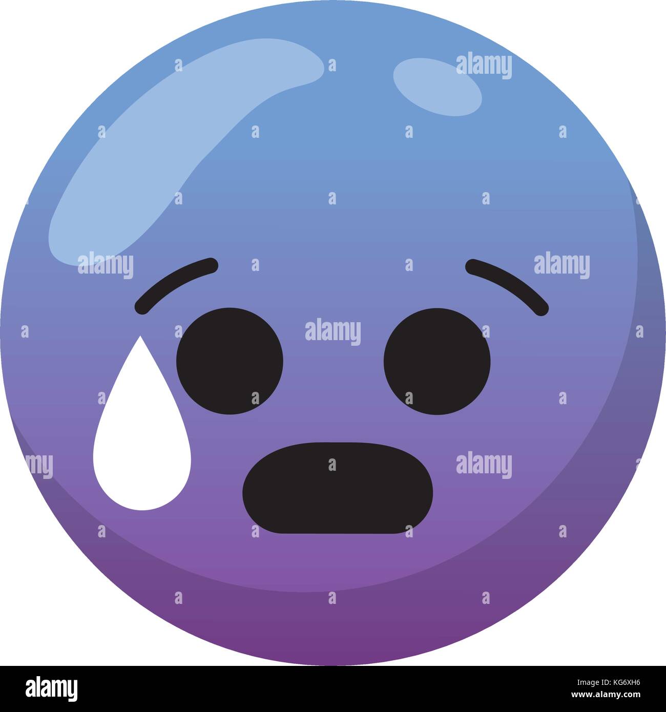 Purple cartoon face emoticon caricature and character theme Isolated ...
