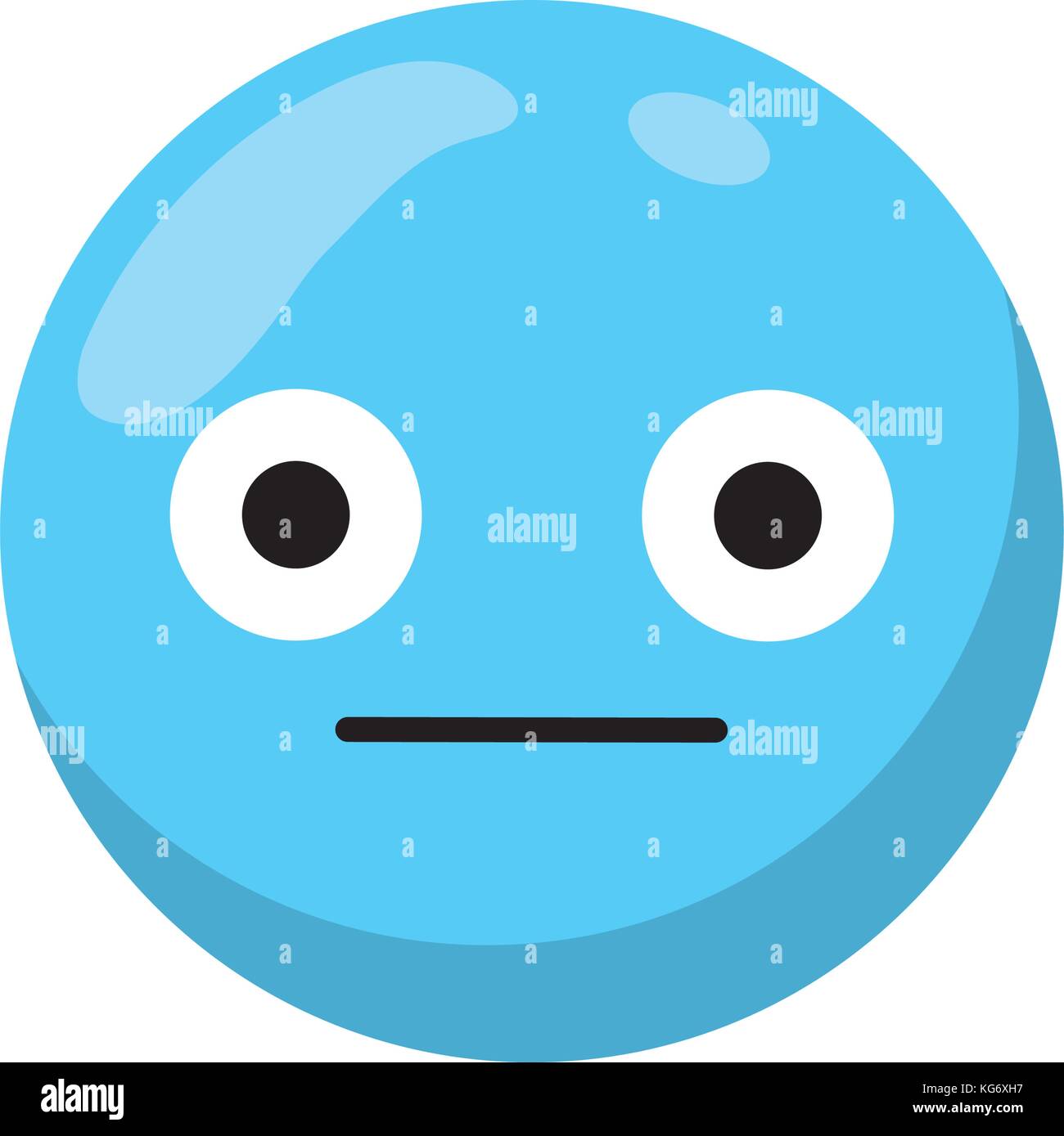 Blue cartoon face emoticon caricature and character theme Isolated ...
