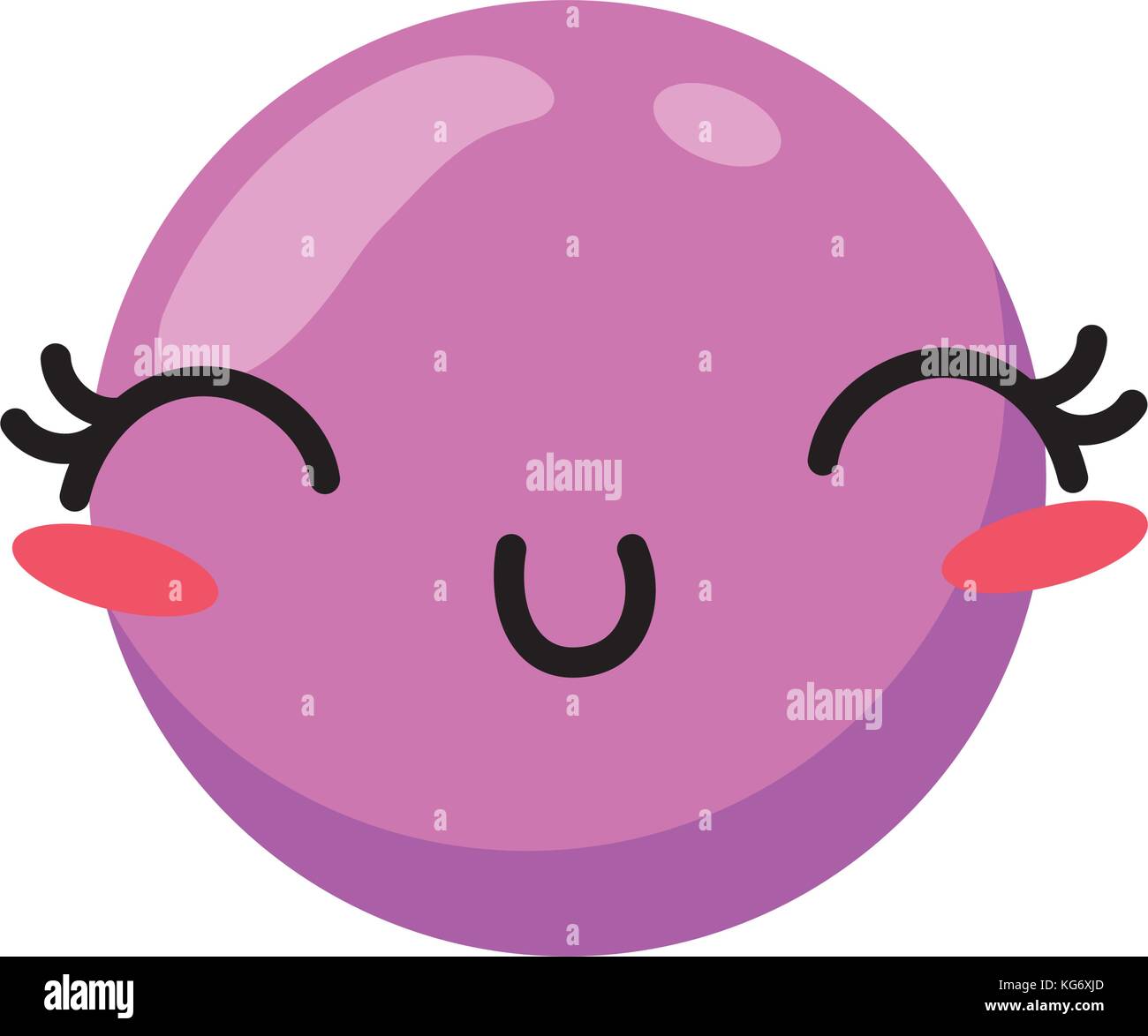 Purple cartoon face emoticon caricature and character theme Isolated ...