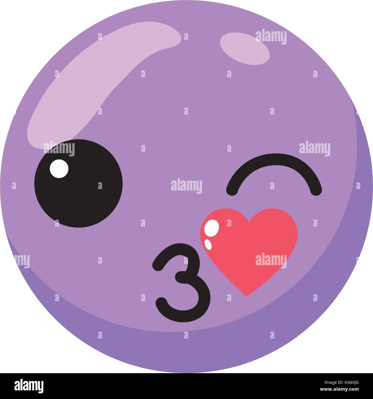 Purple cartoon face emoticon caricature and character theme Isolated ...