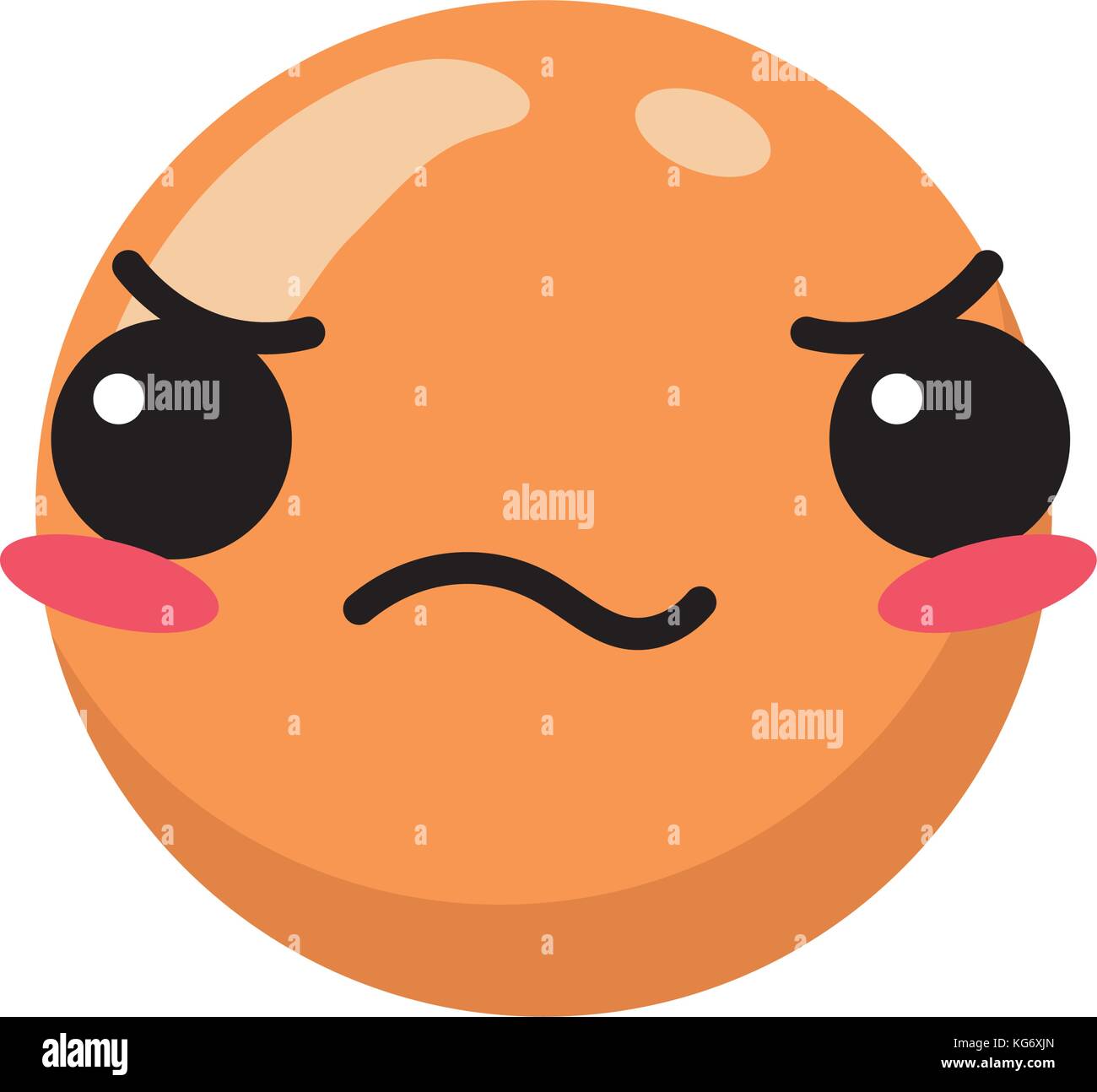 Orange cartoon face emoticon caricature and character theme Isolated ...
