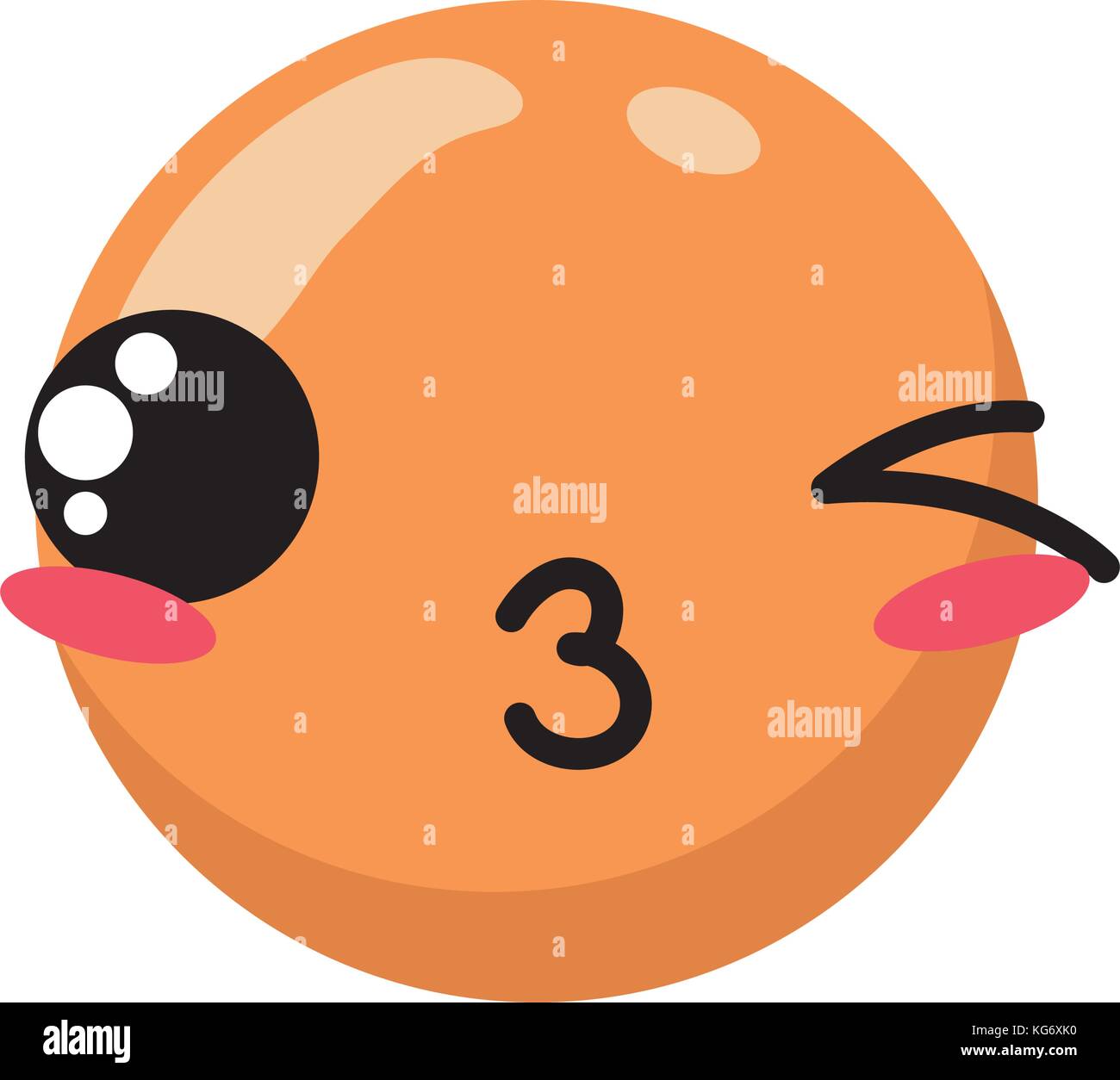 Orange cartoon face emoticon caricature and character theme Isolated ...