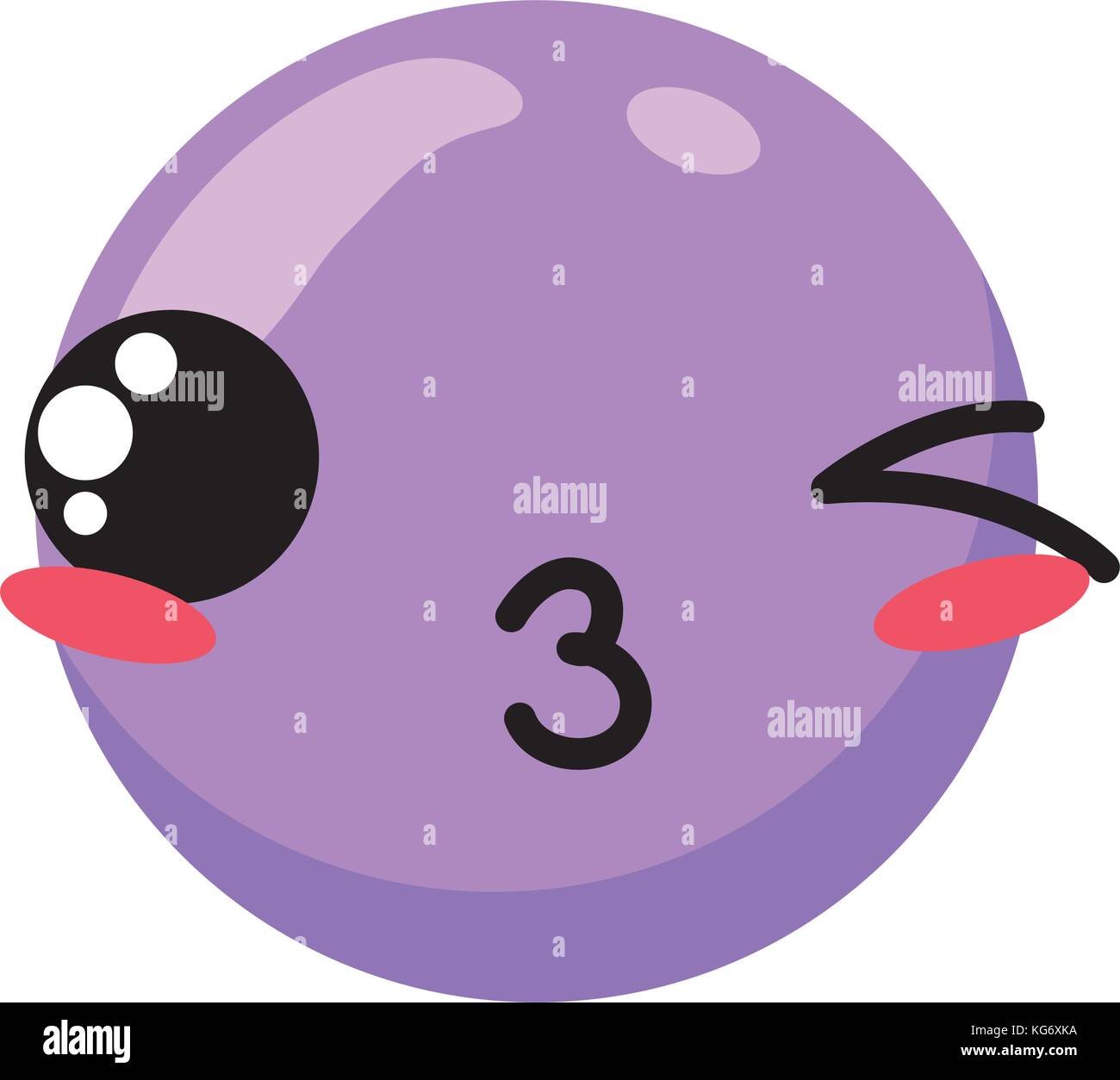 Purple cartoon face emoticon caricature and character theme Isolated ...