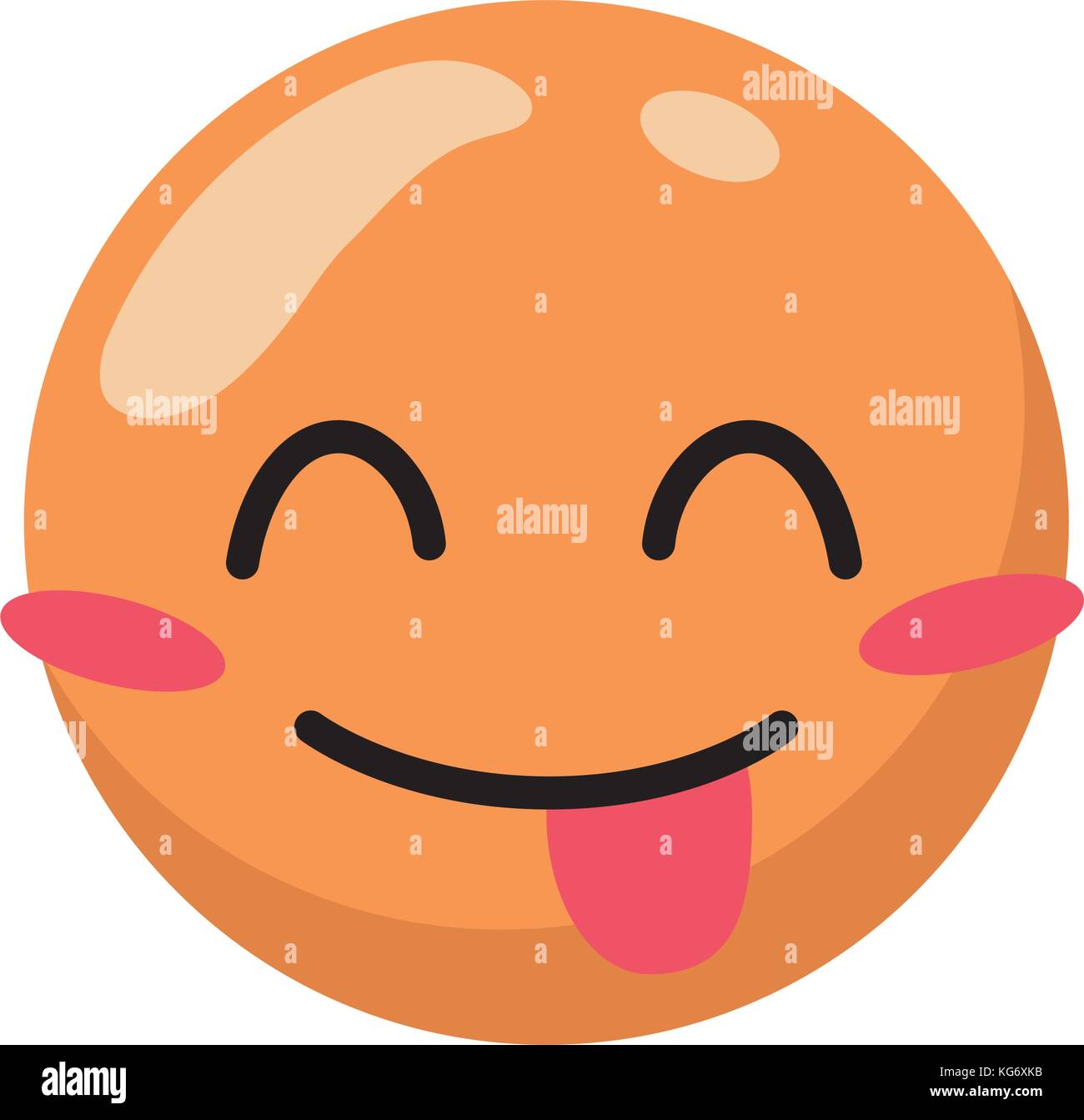 Orange cartoon face emoticon caricature and character theme Isolated ...