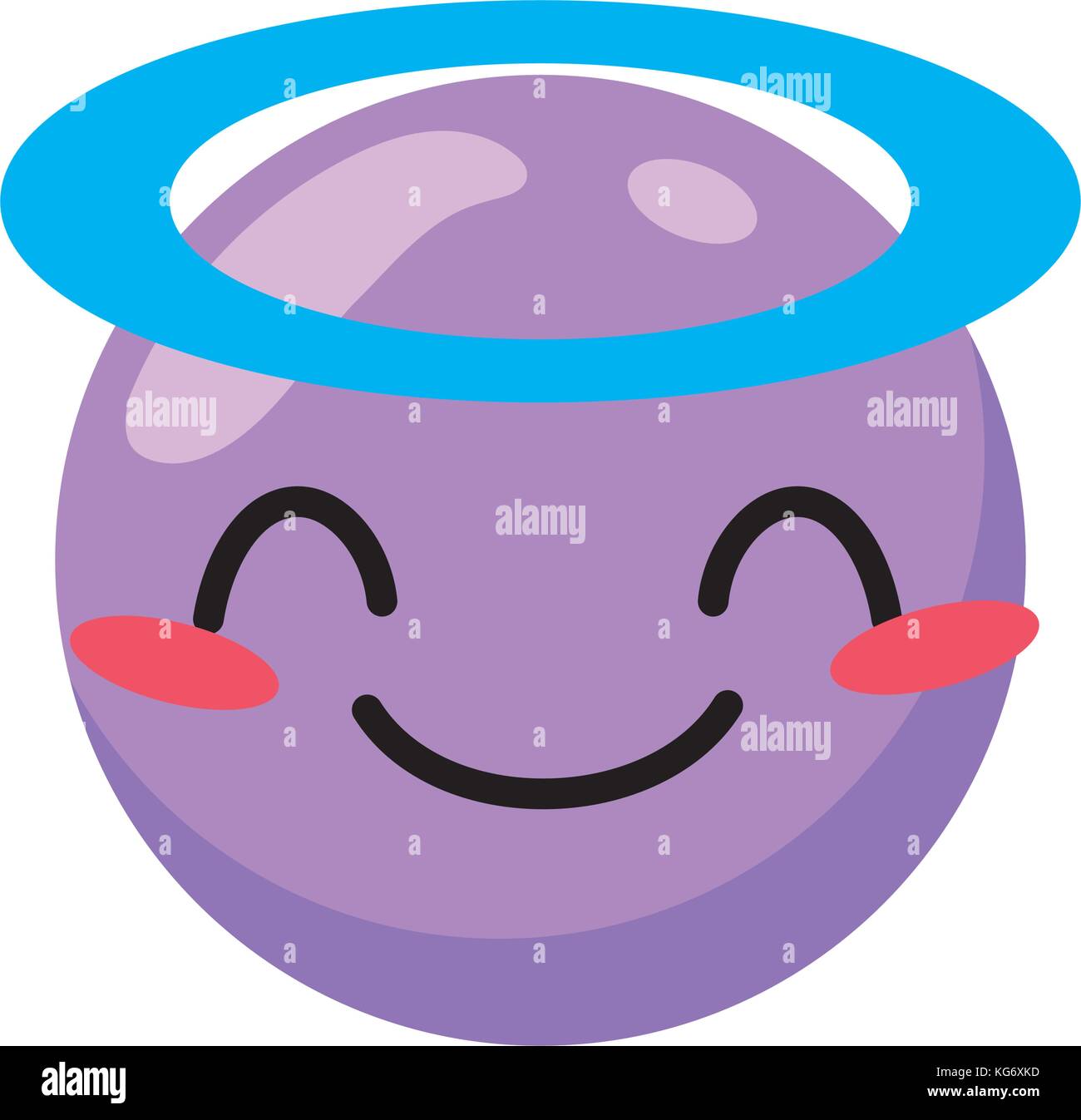 Purple cartoon face emoticon caricature and character theme Isolated ...