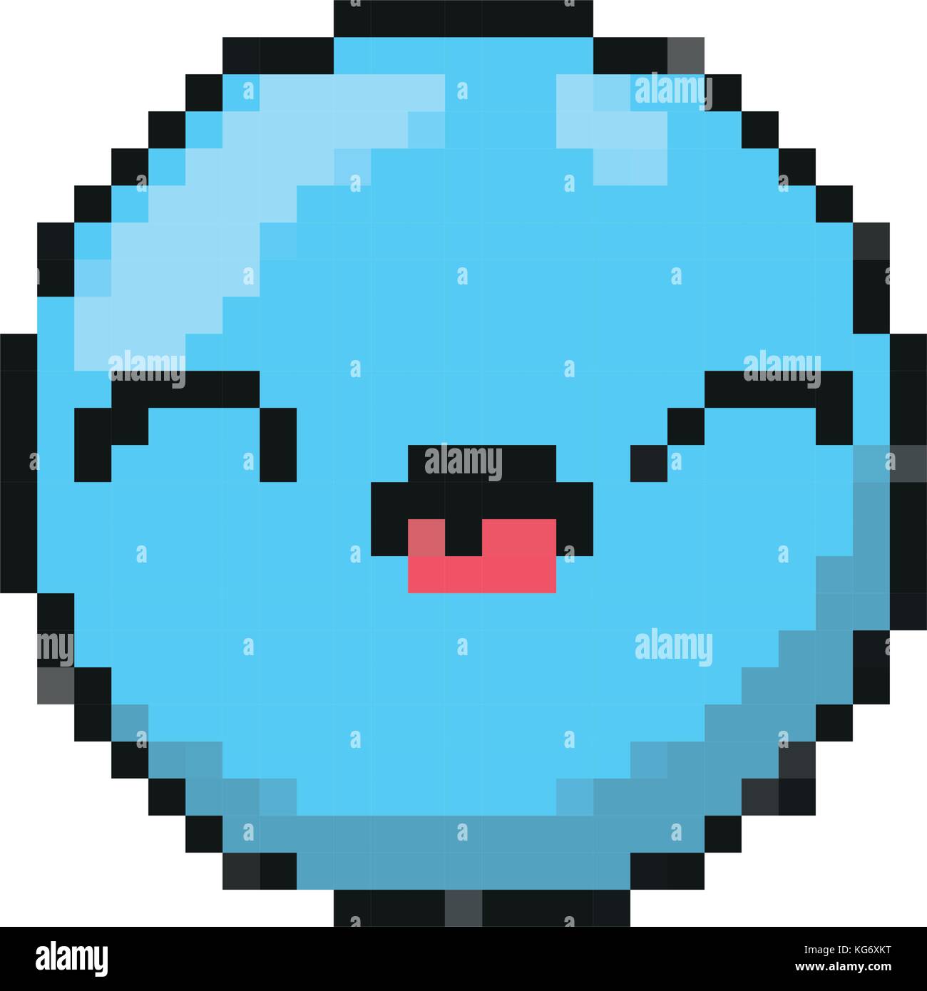 Blue cartoon face emoticon caricature and character theme Isolated ...