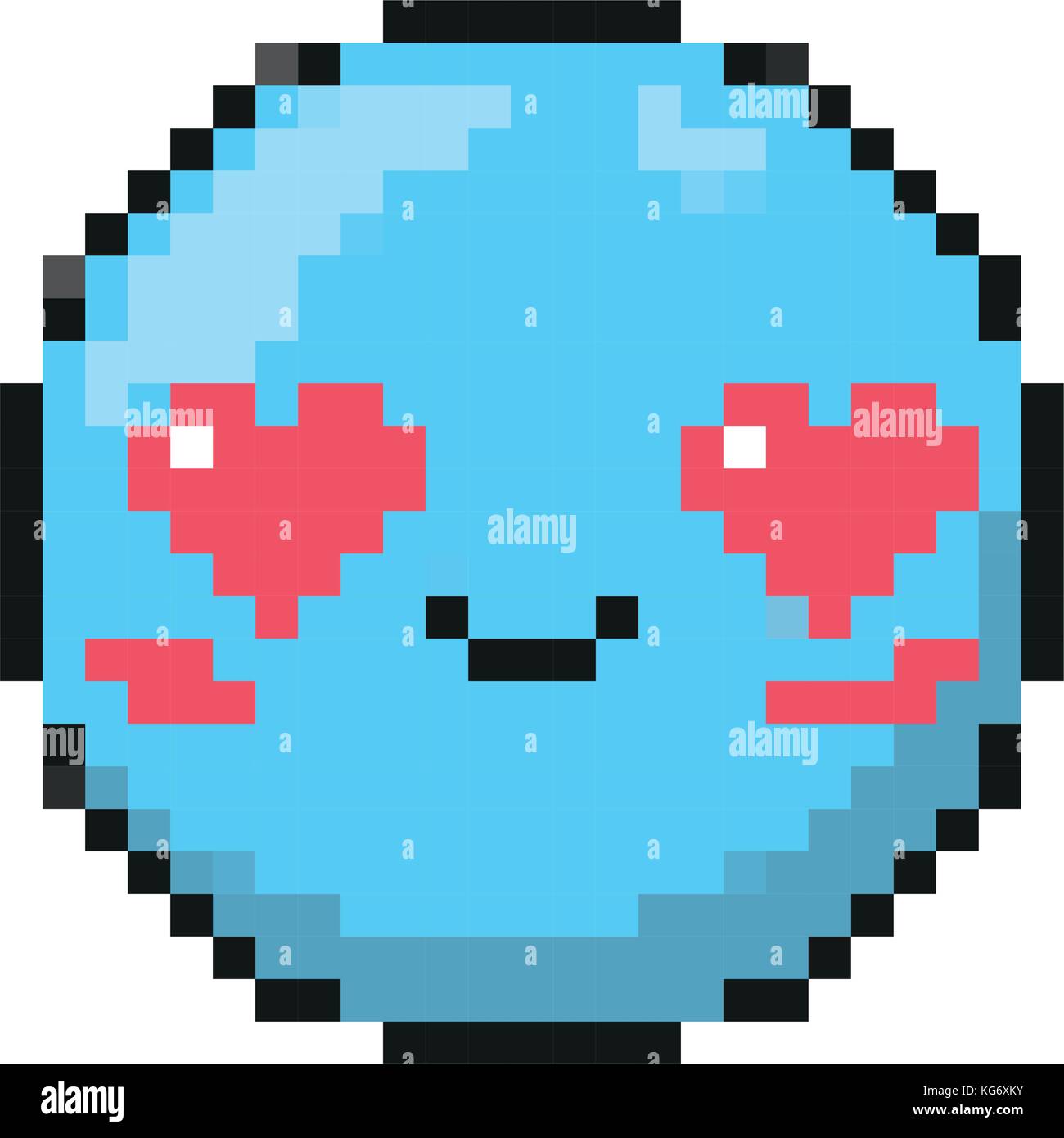 Blue cartoon face emoticon caricature and character theme Isolated ...