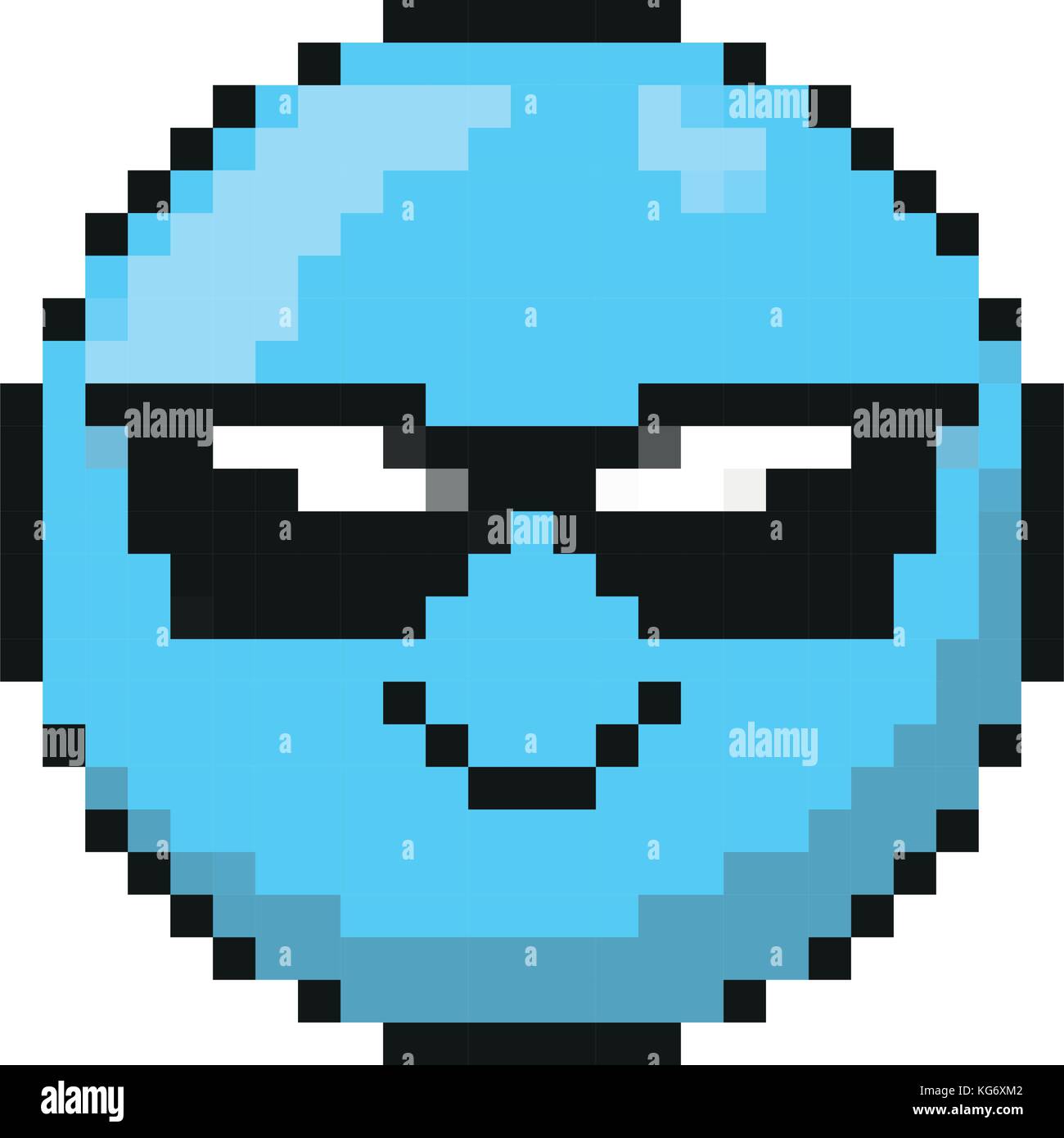 Blue cartoon face emoticon caricature and character theme Isolated ...