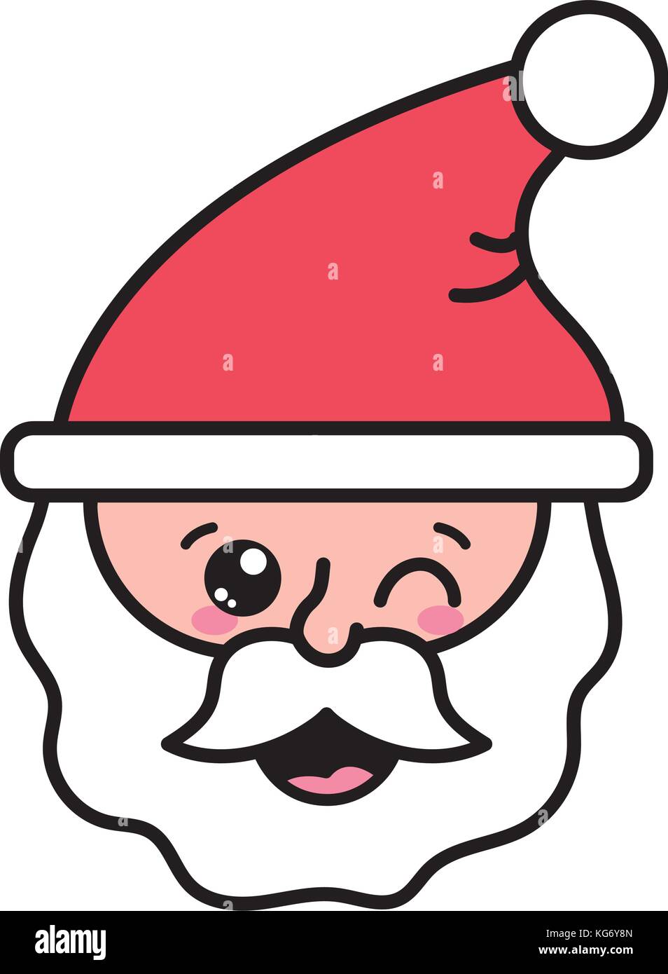 Santa cartoon icon of Merry christmas and season theme Isolated design ...