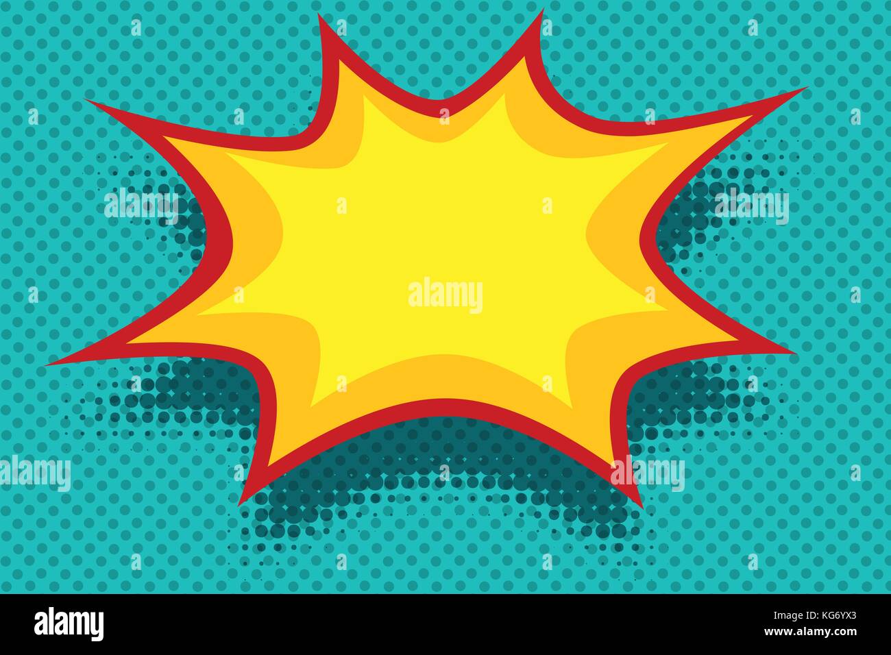 yellow comic book background explosion bubble. Pop art retro vector ...