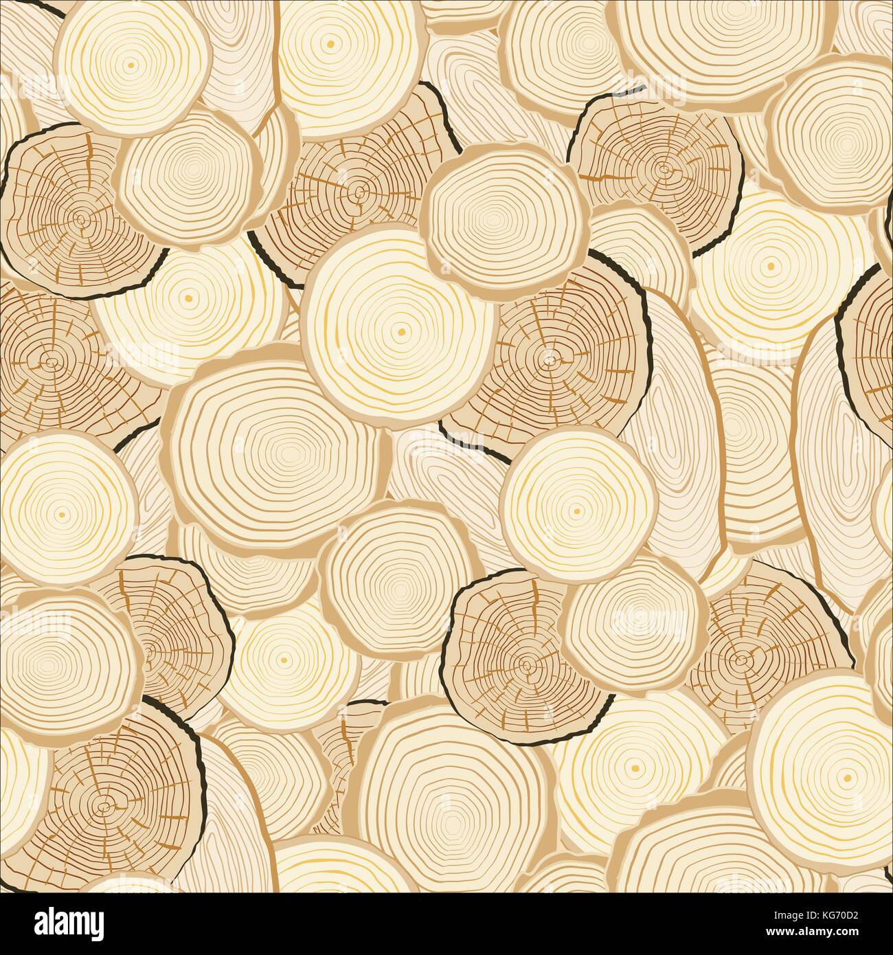 Tree rings saw cut tree trunk background. Seamless wallpaper. Vector Stock Vector Image & Art ...