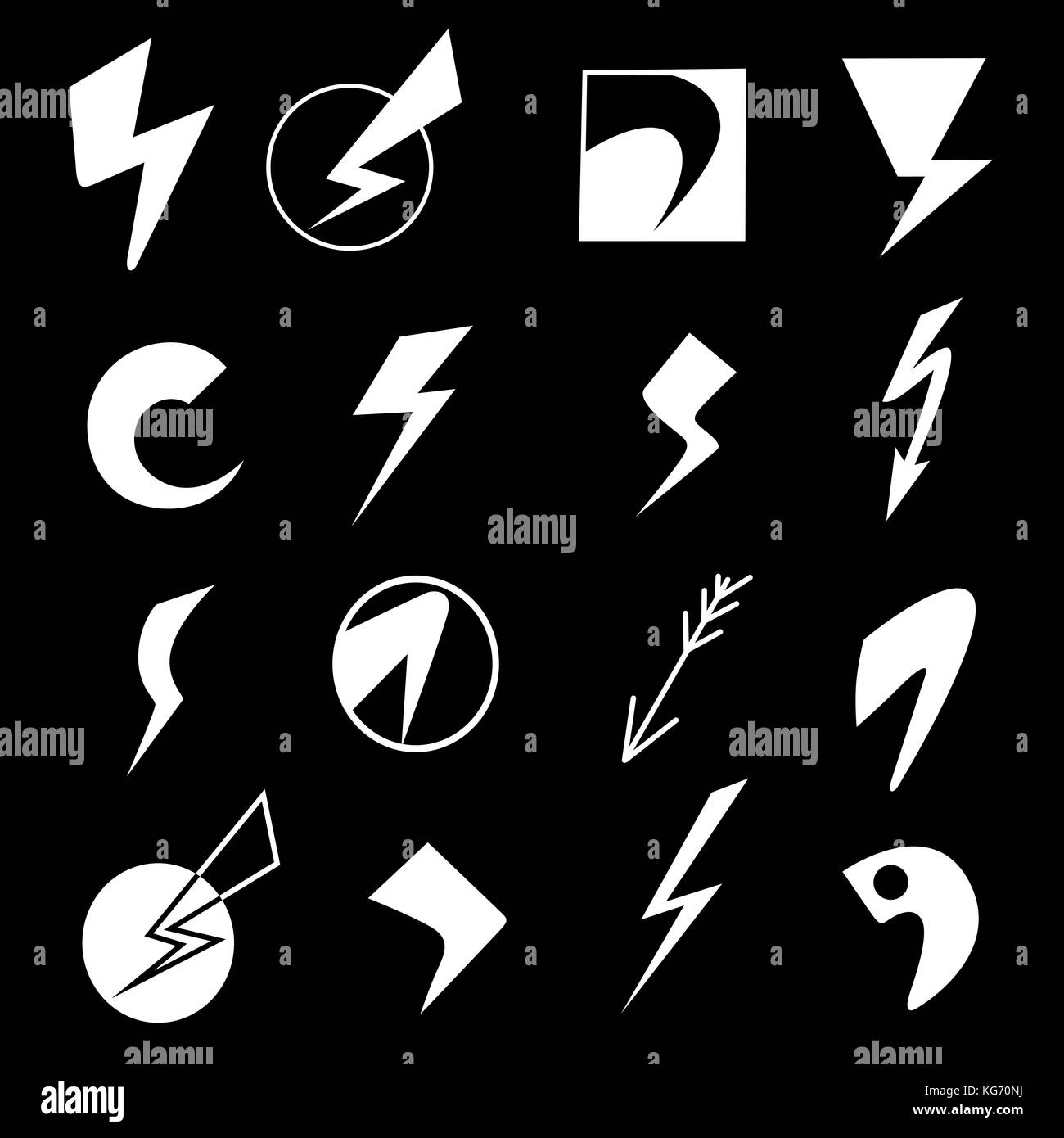 Set of lightning icons and flash symbols Stock Vector Image & Art - Alamy